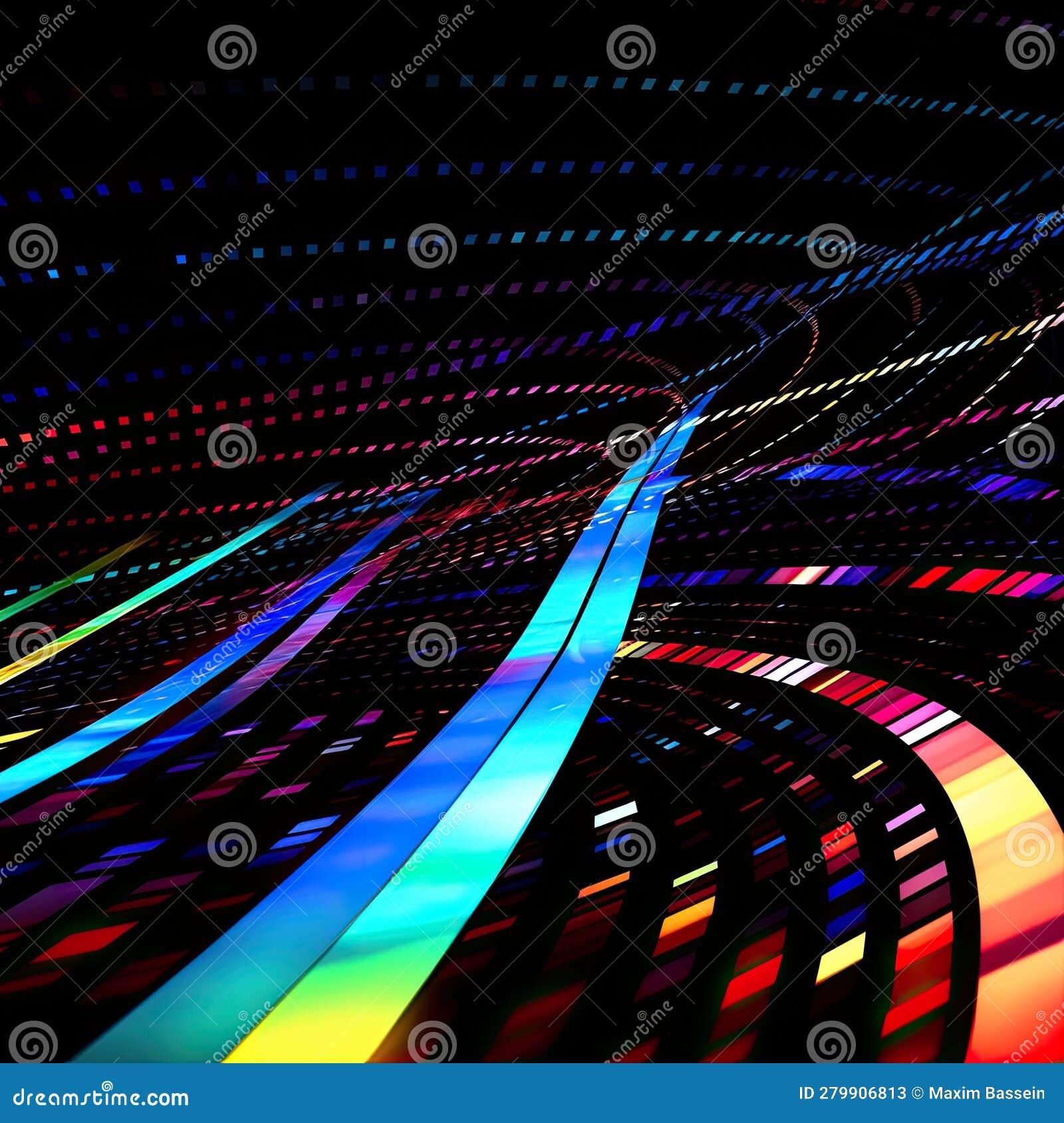 A Background of Multicolored Lines Showing Telecommunications and Data ...