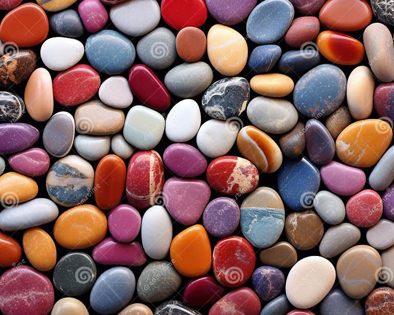 The Background is a Multicolored Rounded Small Stones Pattern. Stock ...