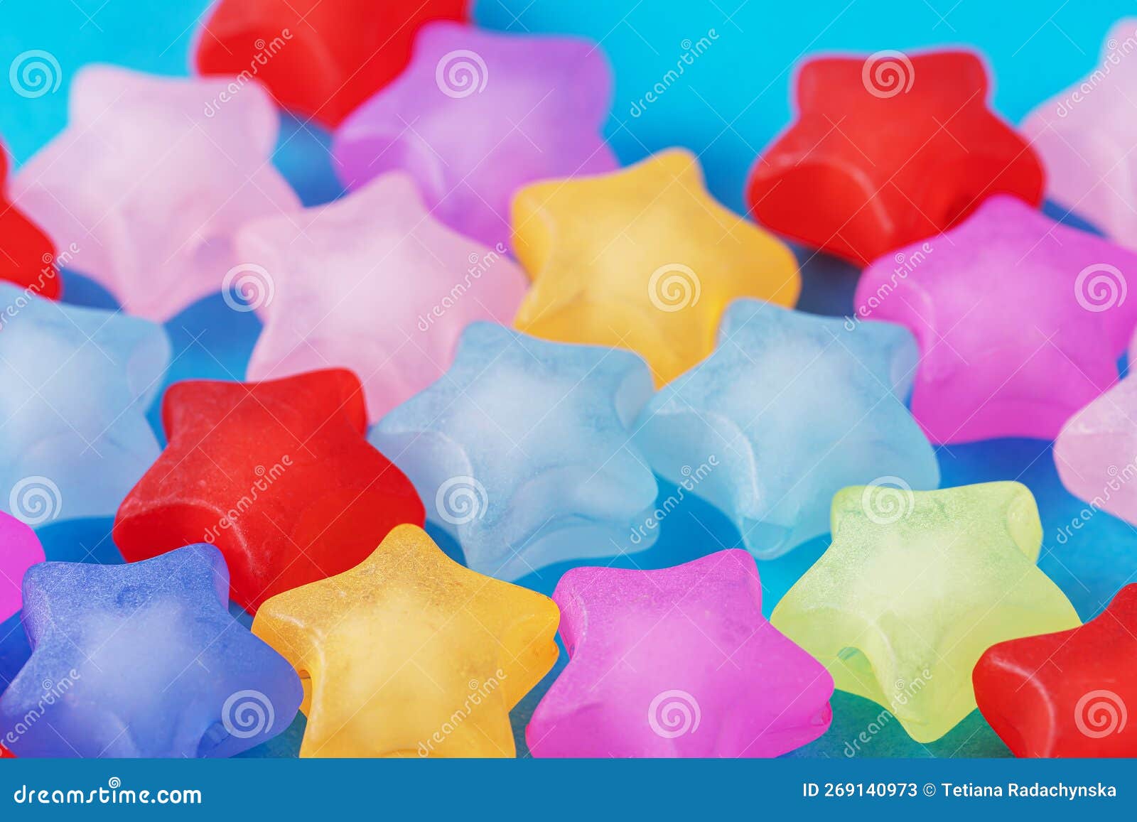 Background of Multicolored Stars on Blue Background Stock Image - Image ...
