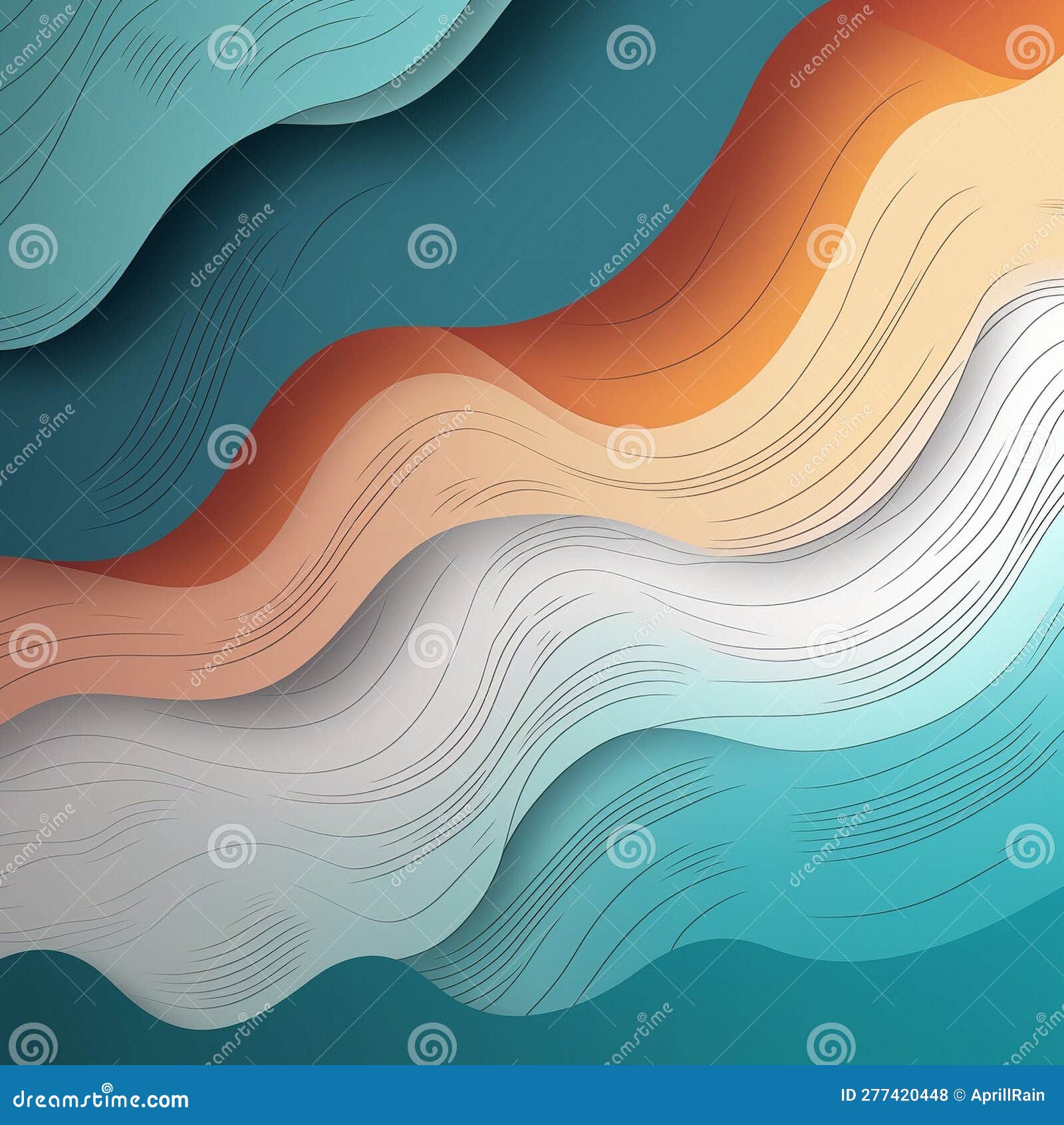 Background with Multicolored Waves in the Style of Paper Craft Stock ...