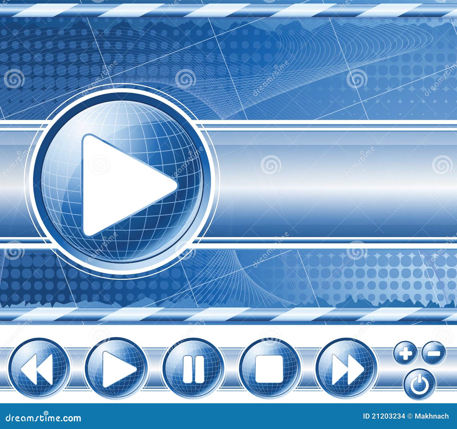 Background with Multimedia Player Stock Vector - Illustration of arrows ...