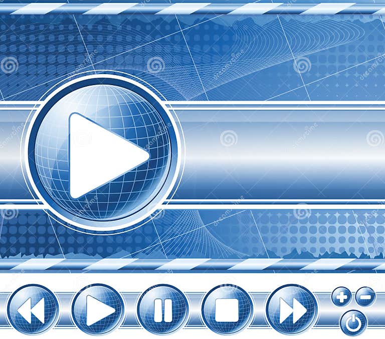 Background with Multimedia Player Stock Vector - Illustration of arrows ...
