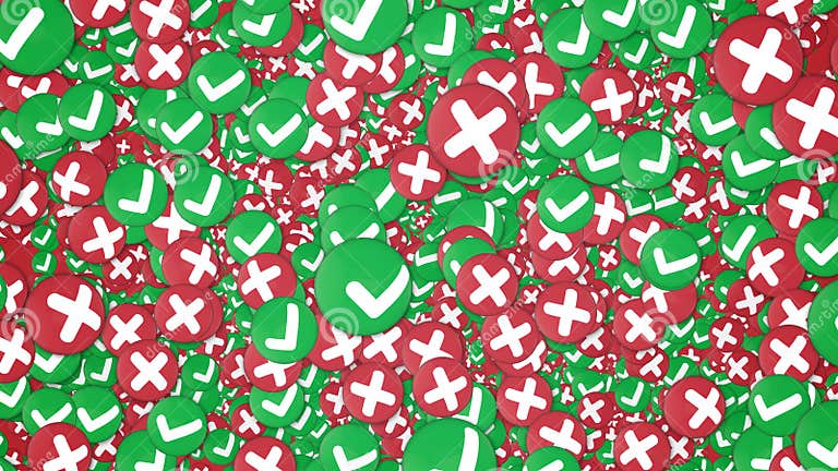 A Background of Multiple Check and X Marks Stock Illustration ...