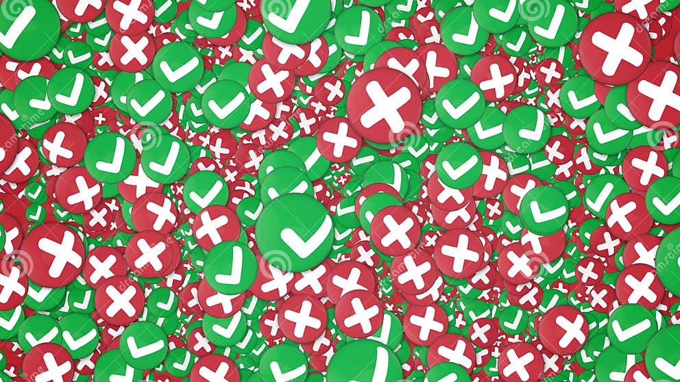 A Background of Multiple Check and X Marks Stock Illustration ...