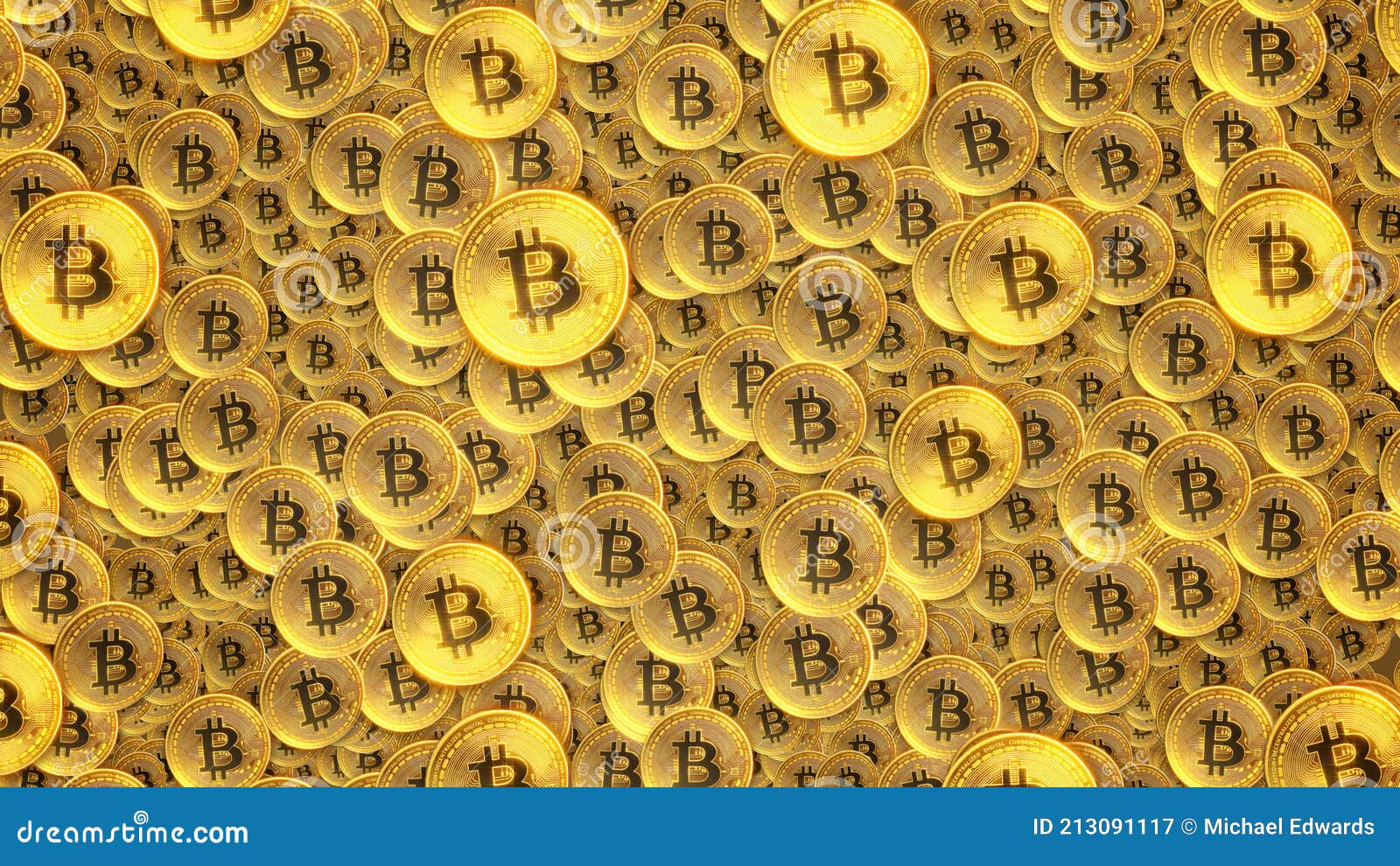 Background of Multiple Gold Bitcoins. Cryptocurrency Wallpaper ...