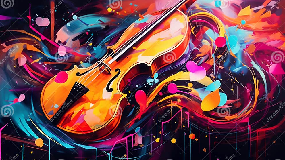 Background Music in an Abstract, Colorful Style Using Instruments and ...