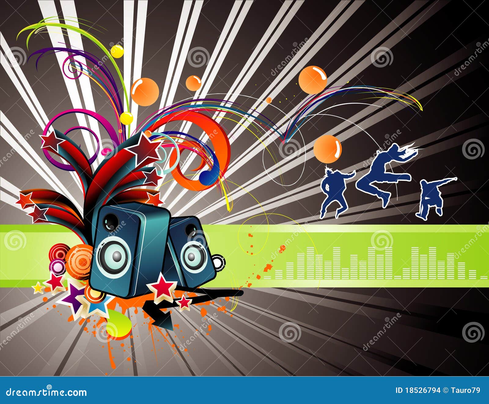 Background Music Illustration Stock Vector - Illustration of happy ...