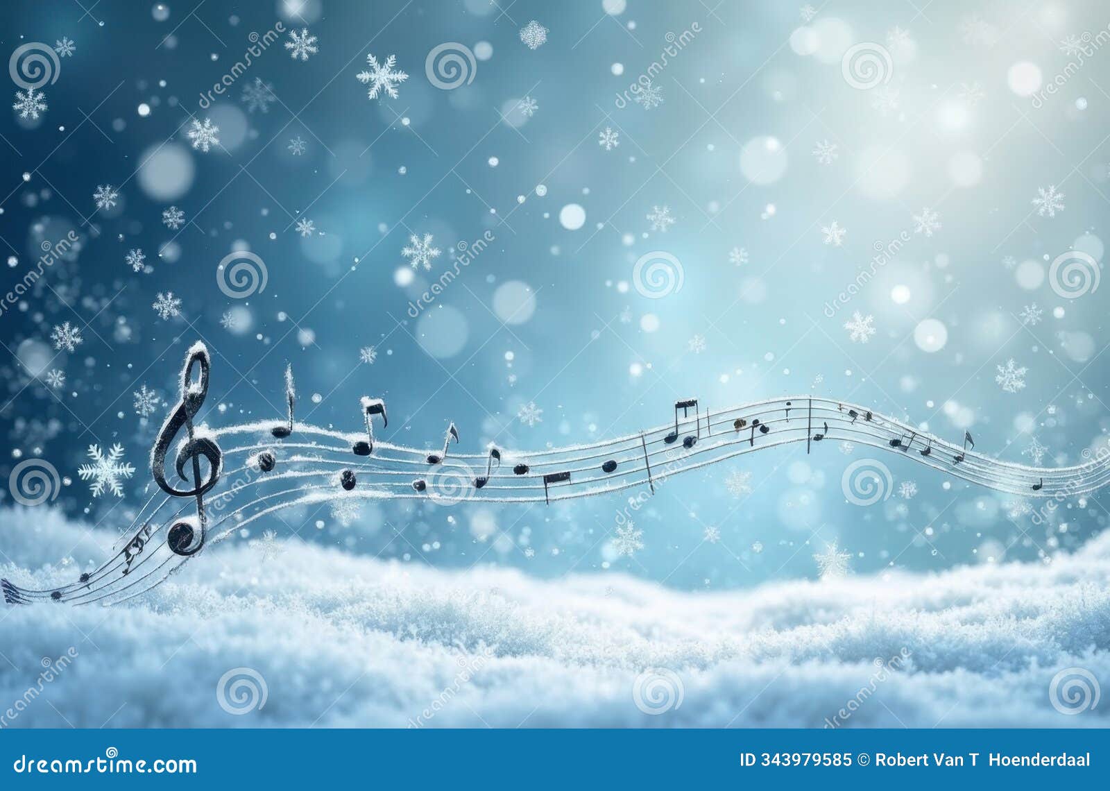 Background of Music Notes in the Snow at 3-11-2024 Stock Illustration ...