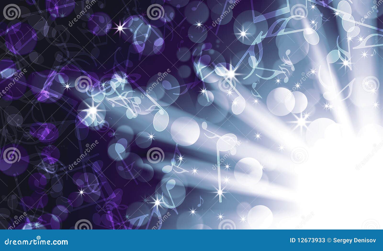 Background with Music Notes and Stars Stock Illustration - Illustration ...