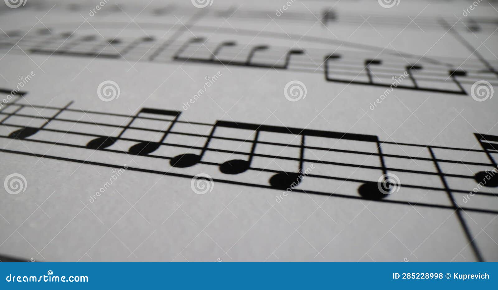Background of Musical Notes of a Piece of Music Closeup Stock Footage ...