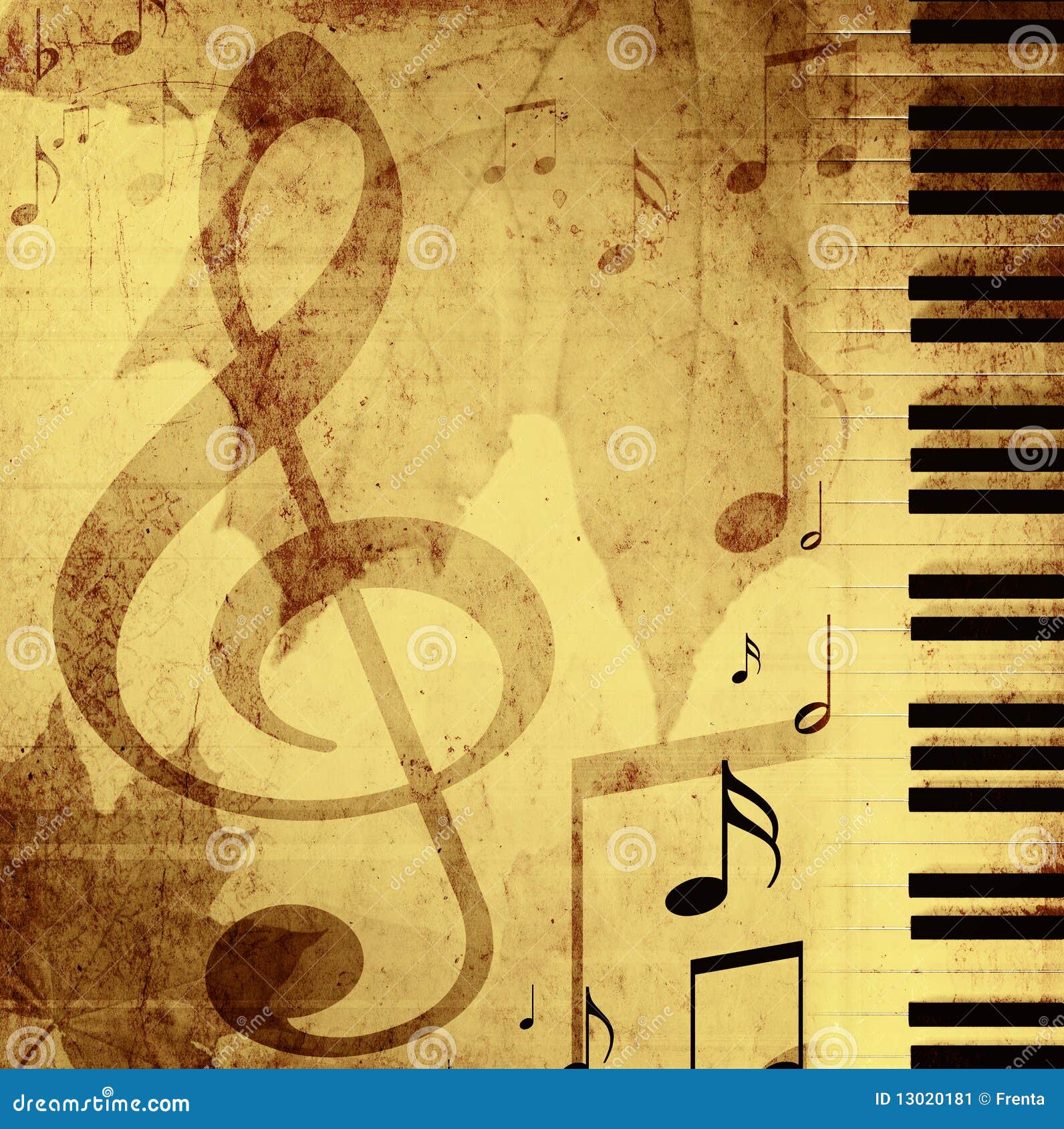 Background with Musical Symbols Stock Illustration - Illustration of ...
