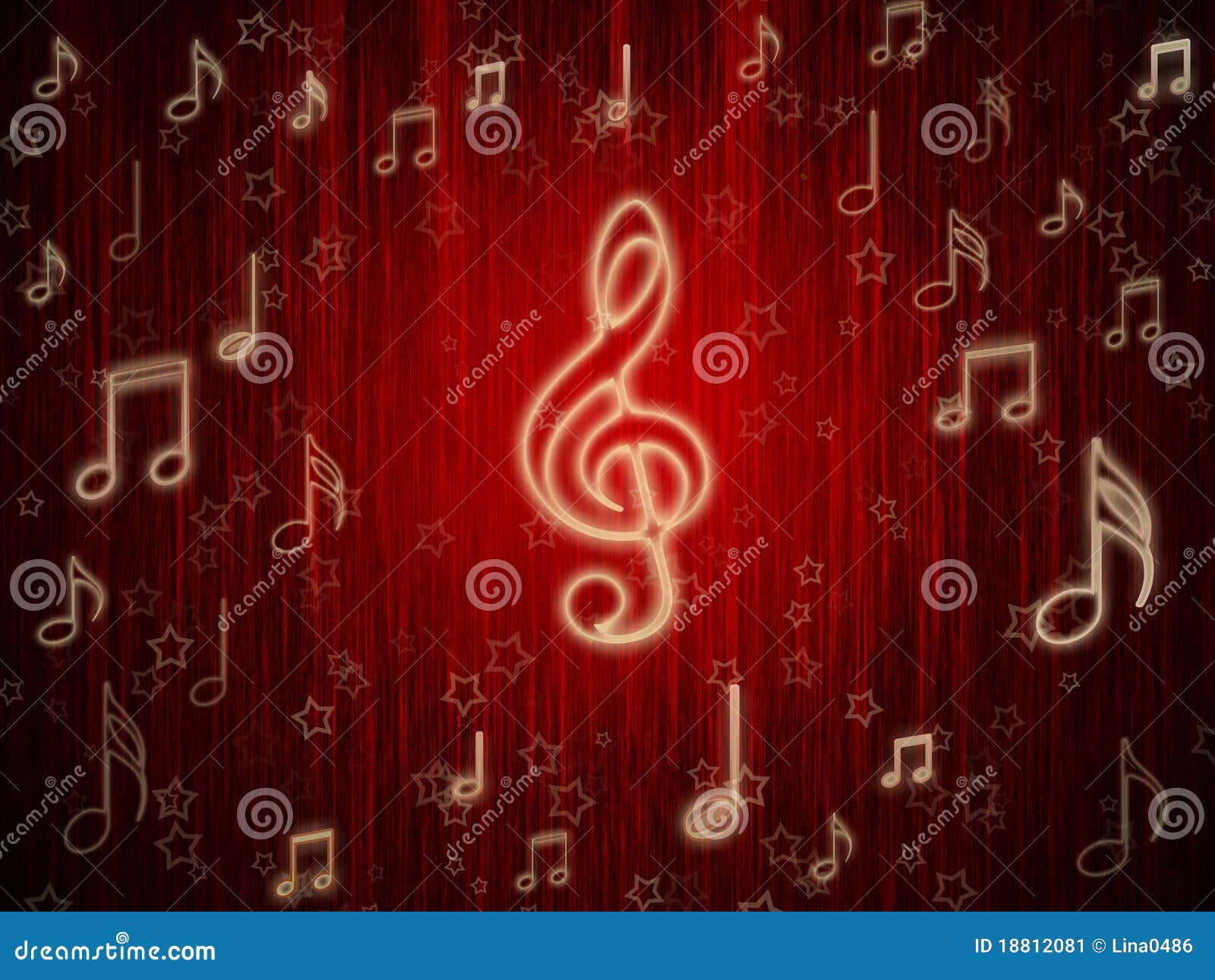 Background of Musical Symbols Stock Illustration - Illustration of ...
