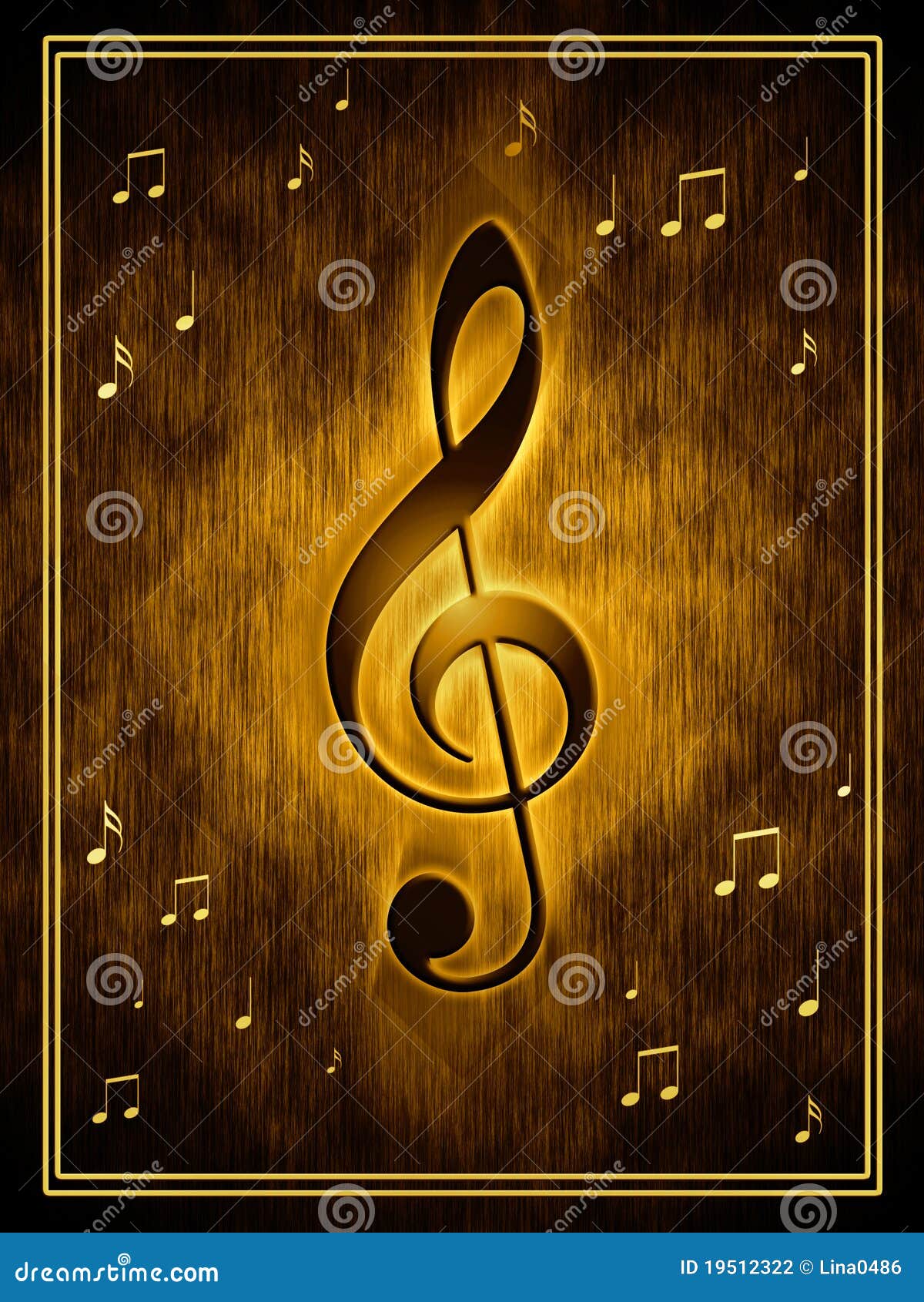 Background of Musical Symbols Stock Illustration - Illustration of ...