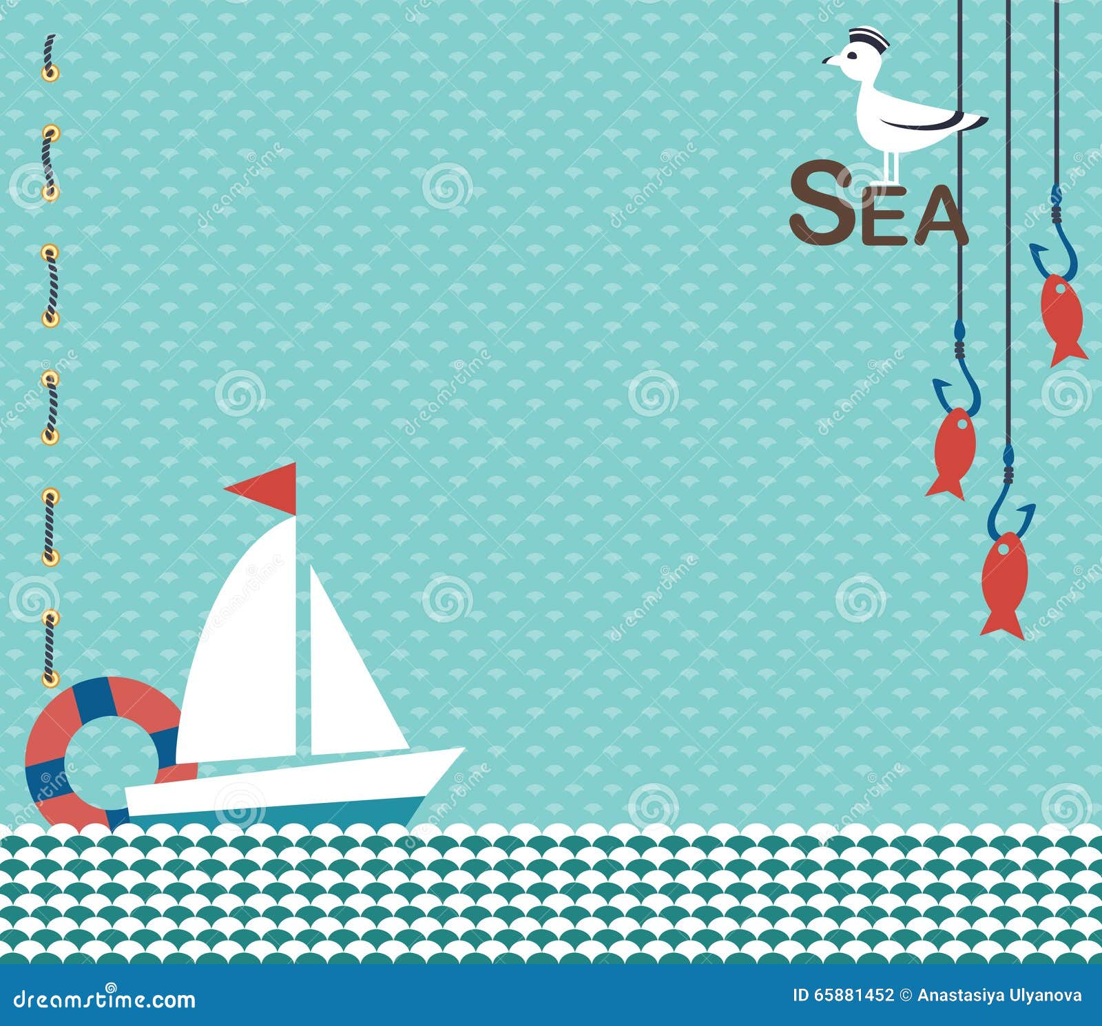 Background in a Nautical Theme with a Place for Inscription Stock ...