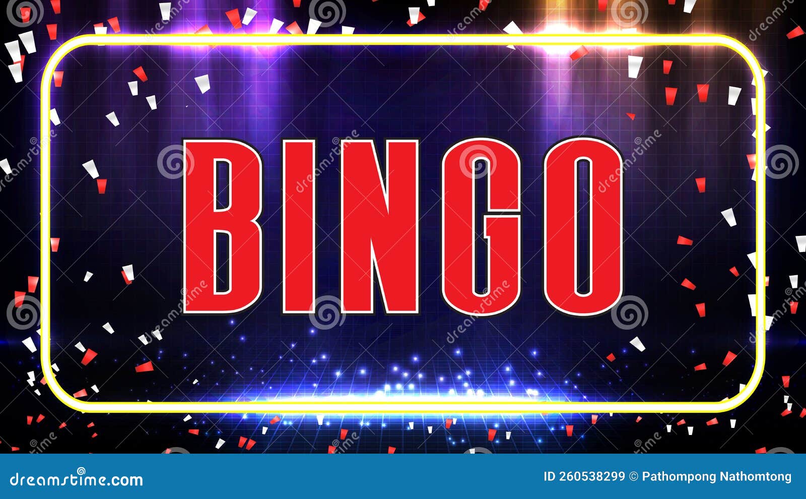 Bingo Sign Logo Hand Drawn Vector Lettering. Isolated On Purple ...