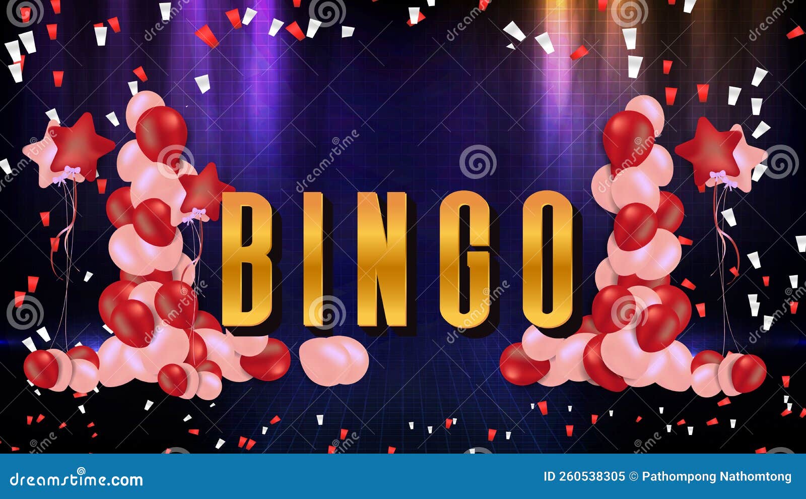 Bingo Sign Logo Hand Drawn Vector Lettering. Isolated On Purple ...