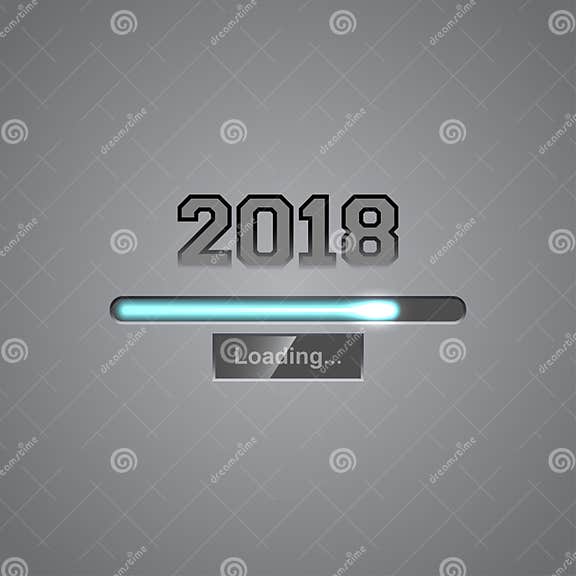 Vector Background with Progress Bar Showing Loading of 2018 New Year ...