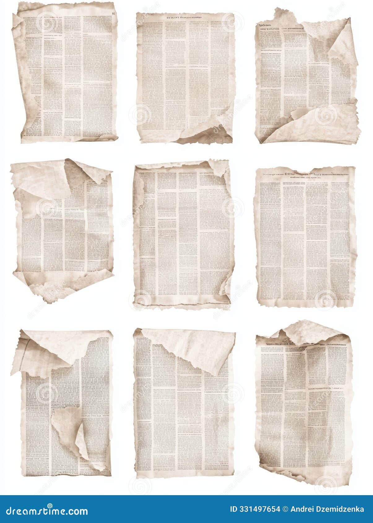 A Background in Newspaper Paper with Ripped Newspaper Pieces, Ripped ...