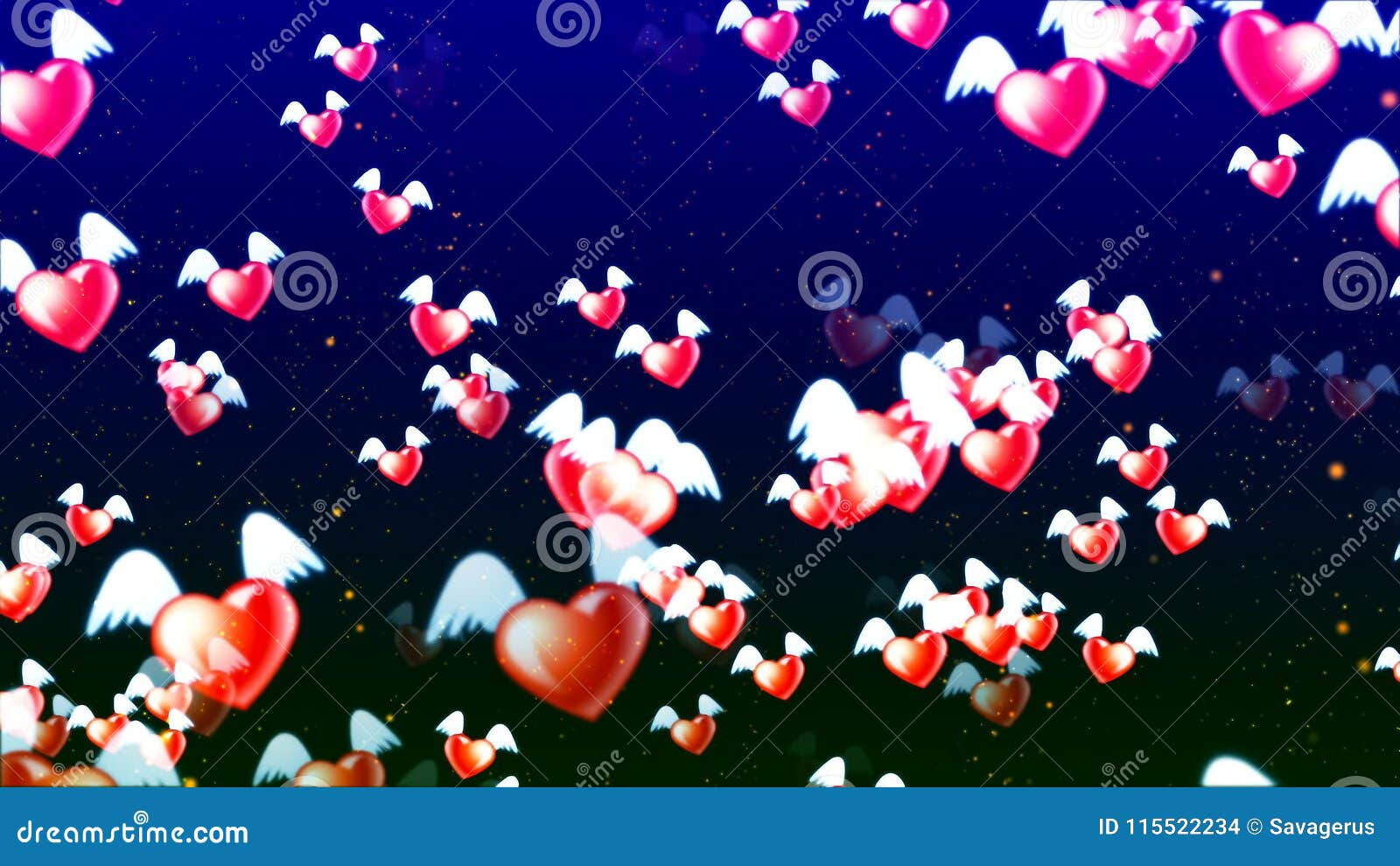 Background with Nice Abstract Flying Hearts Stock Illustration ...