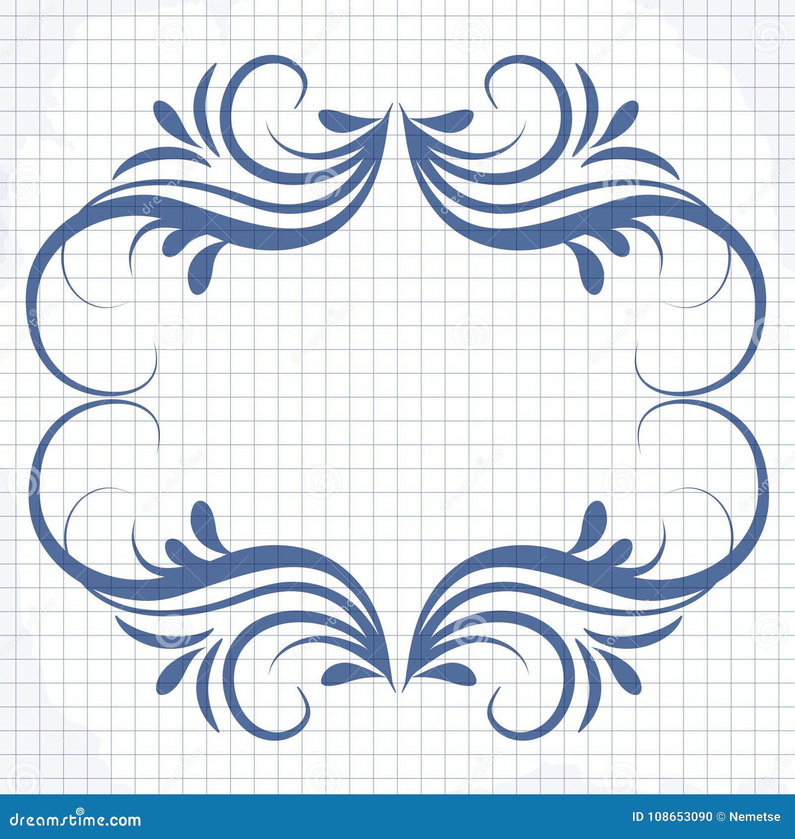 Background of a Notebook with a Patterned Frame Stock Vector ...