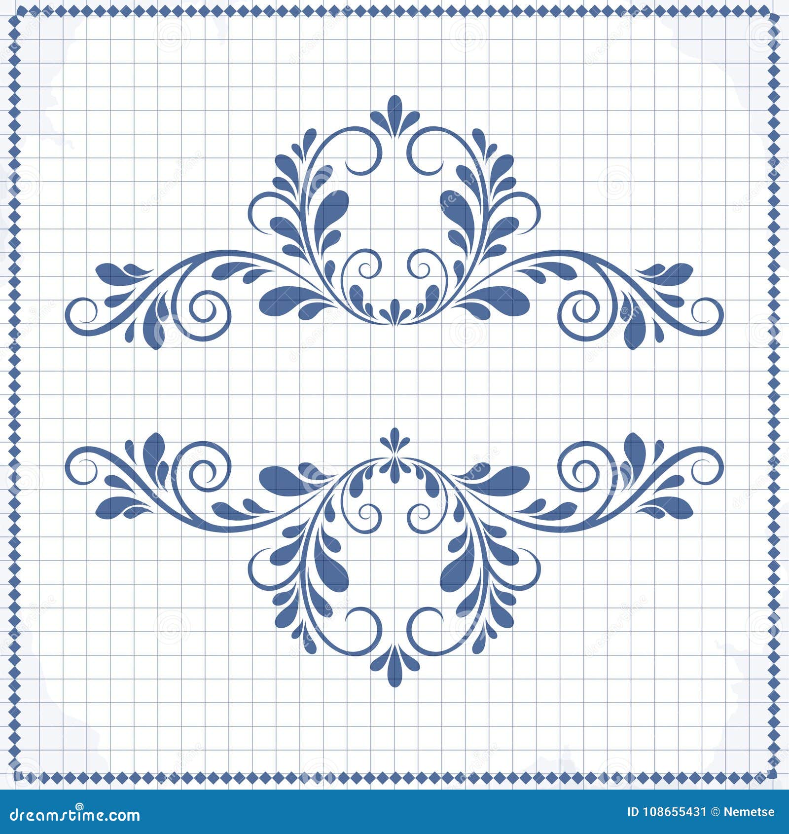 Background of a Notebook with a Patterned Frame Stock Vector ...