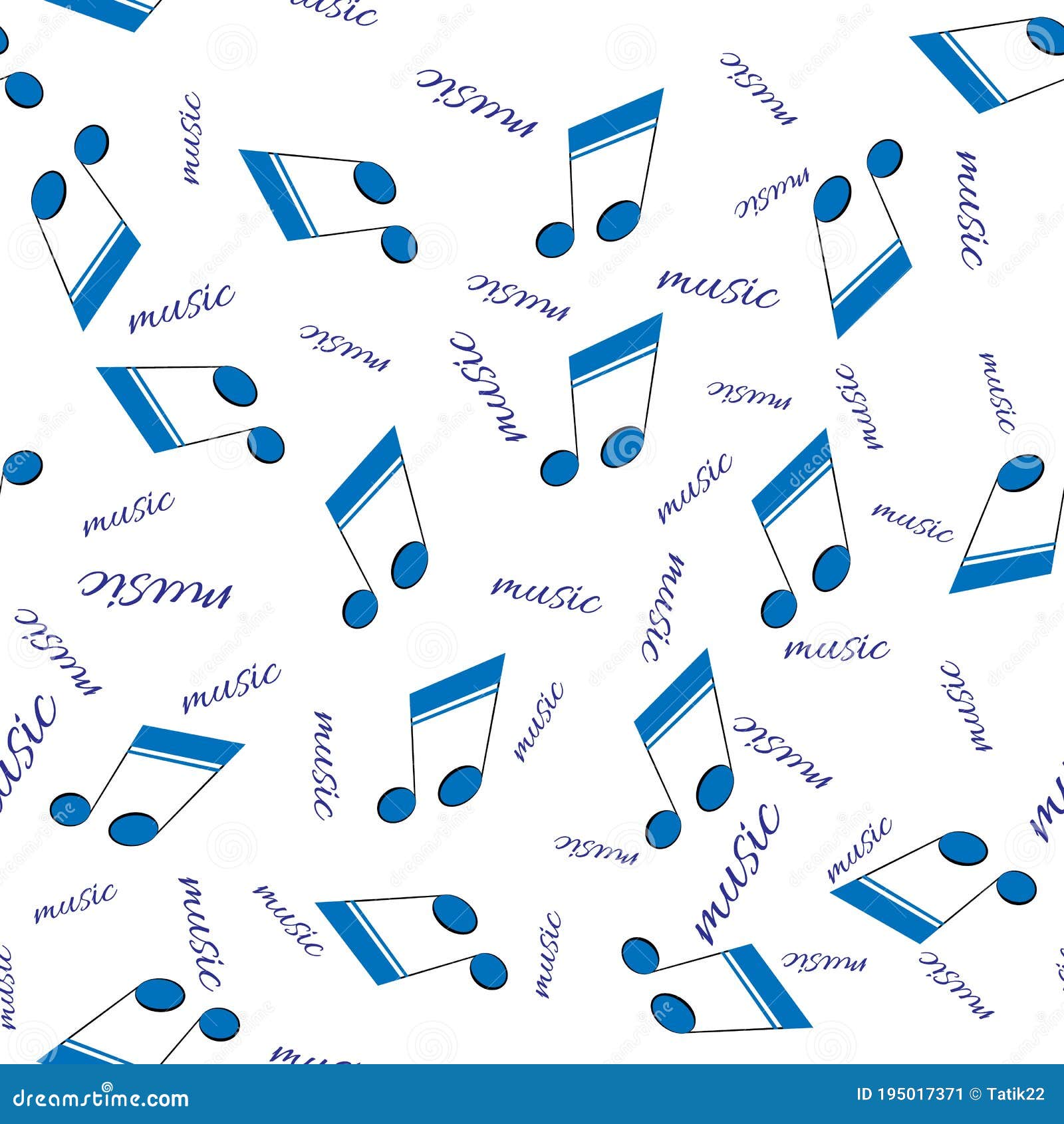Background of Notes and the Word Music on a White Background Stock ...