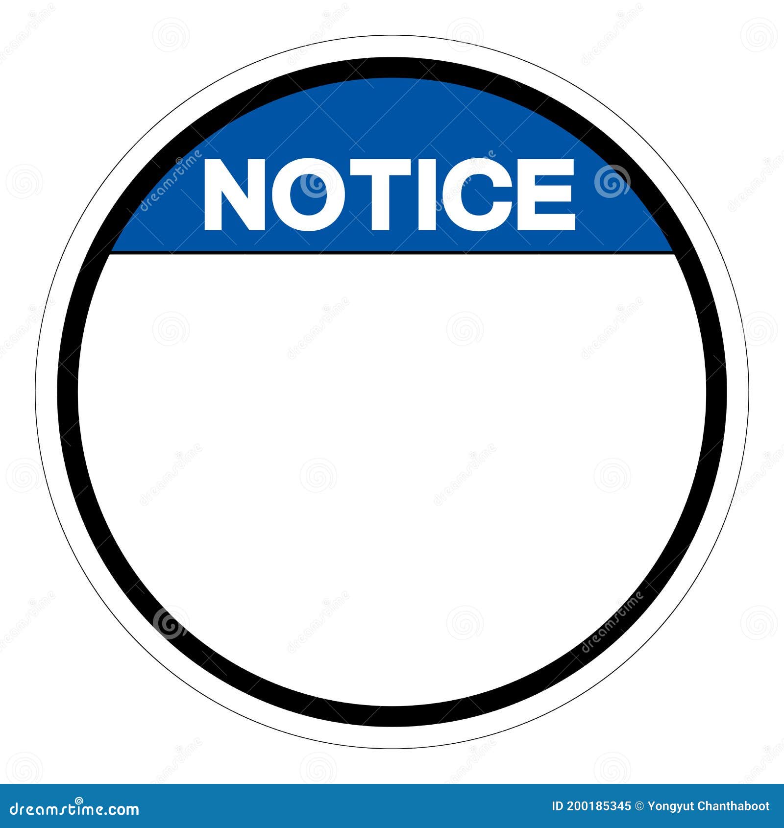 Background Notice Circle Blank Symbol Sign,Vector Illustration, Isolate ...