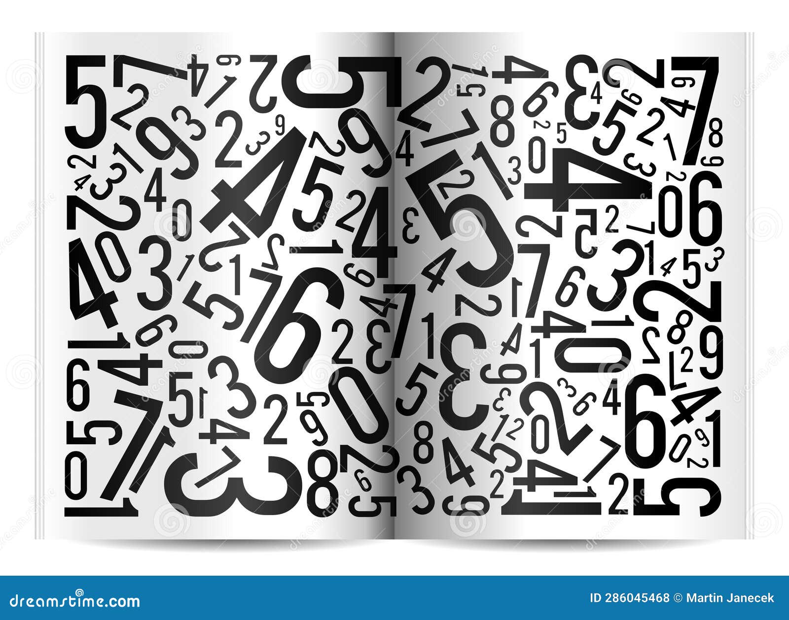 Background with Numbers Scattered Chaotic As Book Stock Vector ...