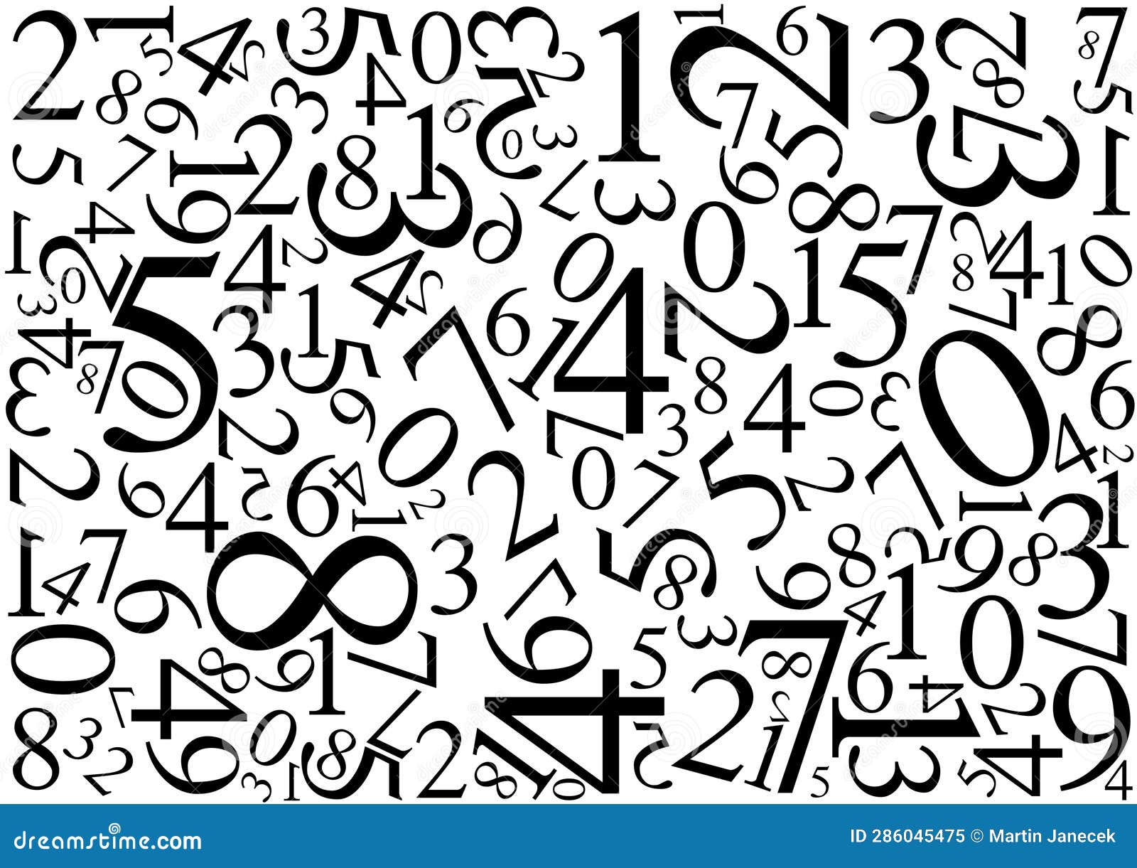 Background with Numbers Scattered Chaotic Stock Illustration ...