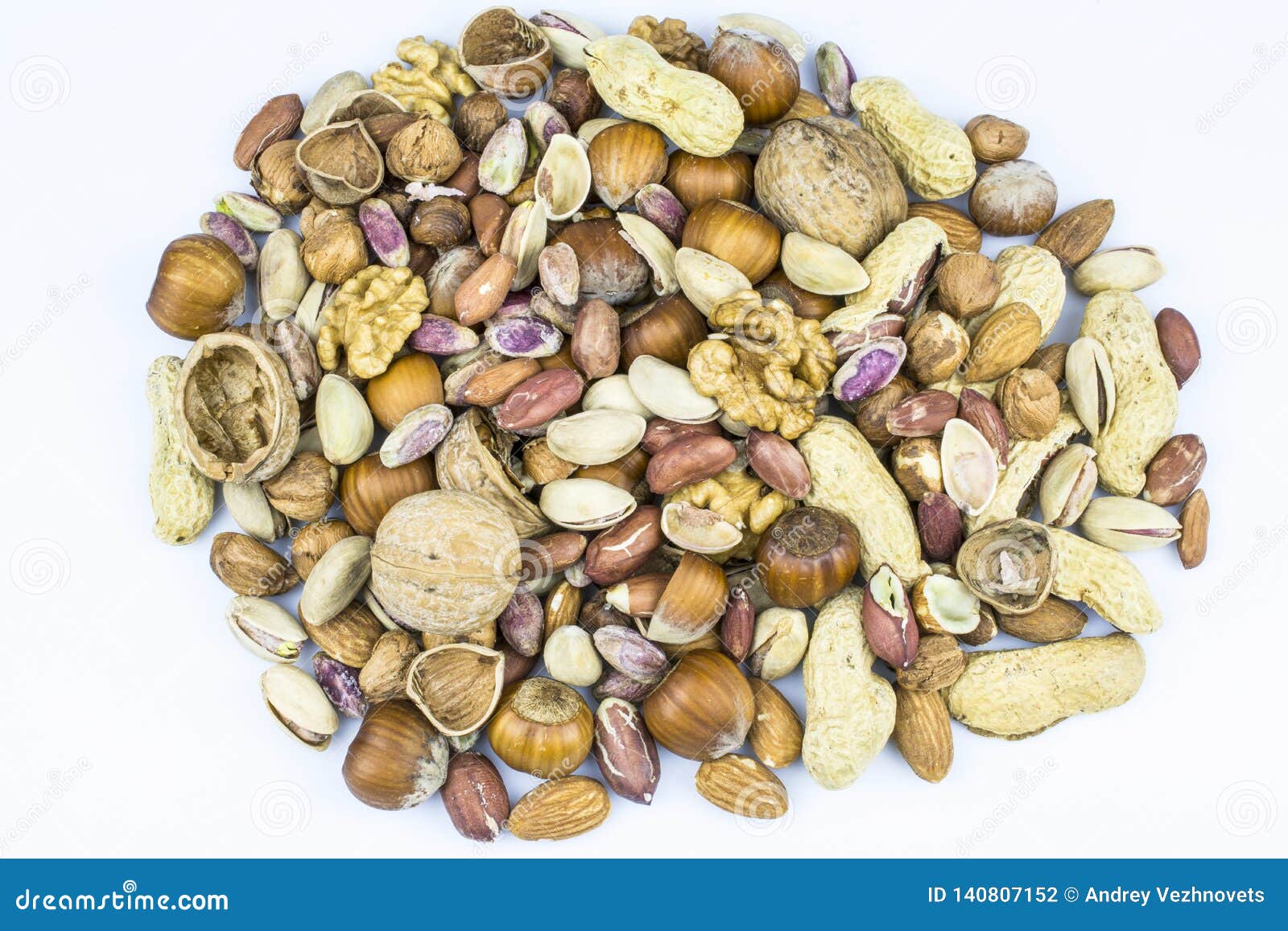 Background from the Nuts of Different Sorts Isolated on a White ...