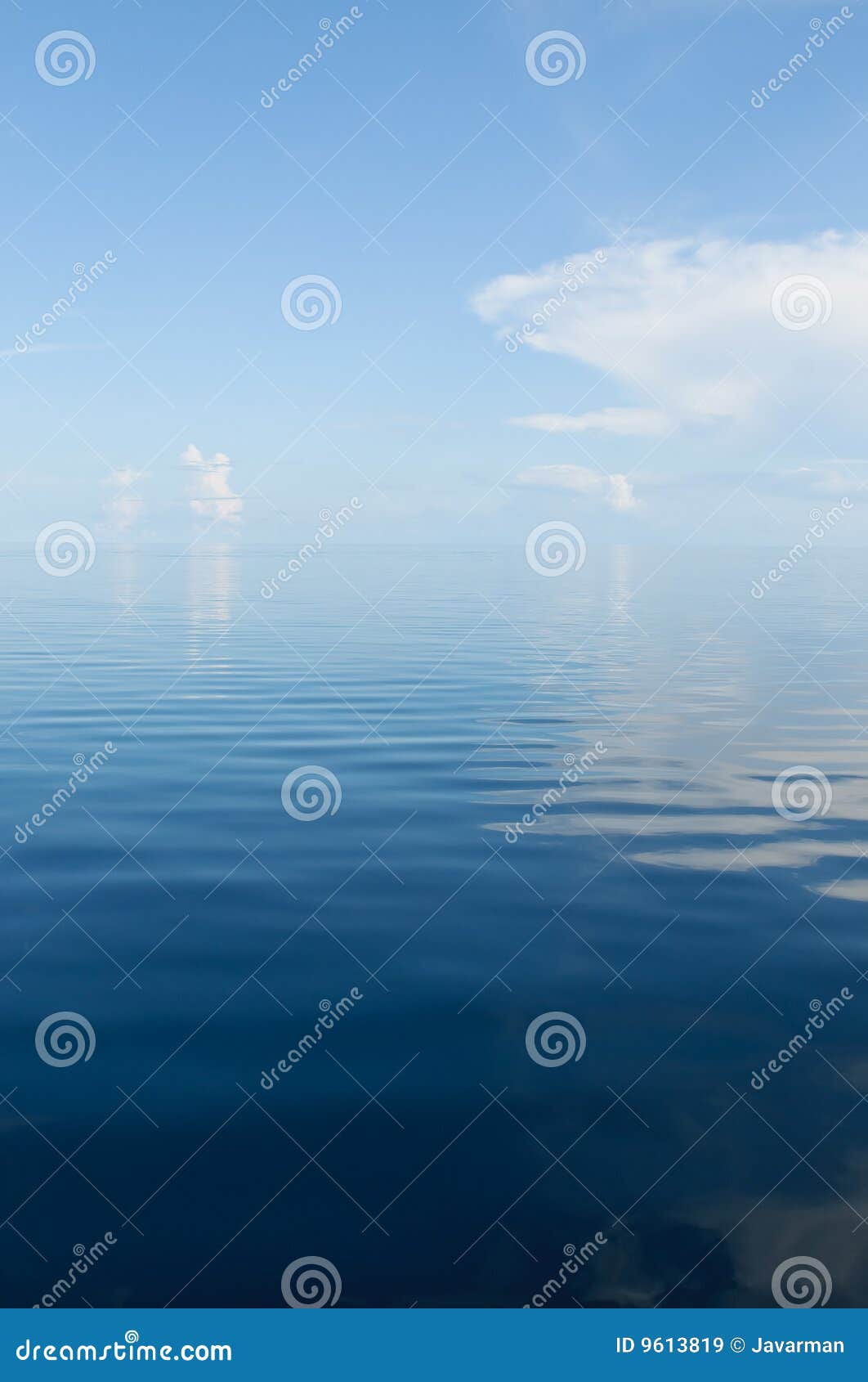 Background of Ocean and Blue Cloudy Sky Stock Image - Image of solitude ...