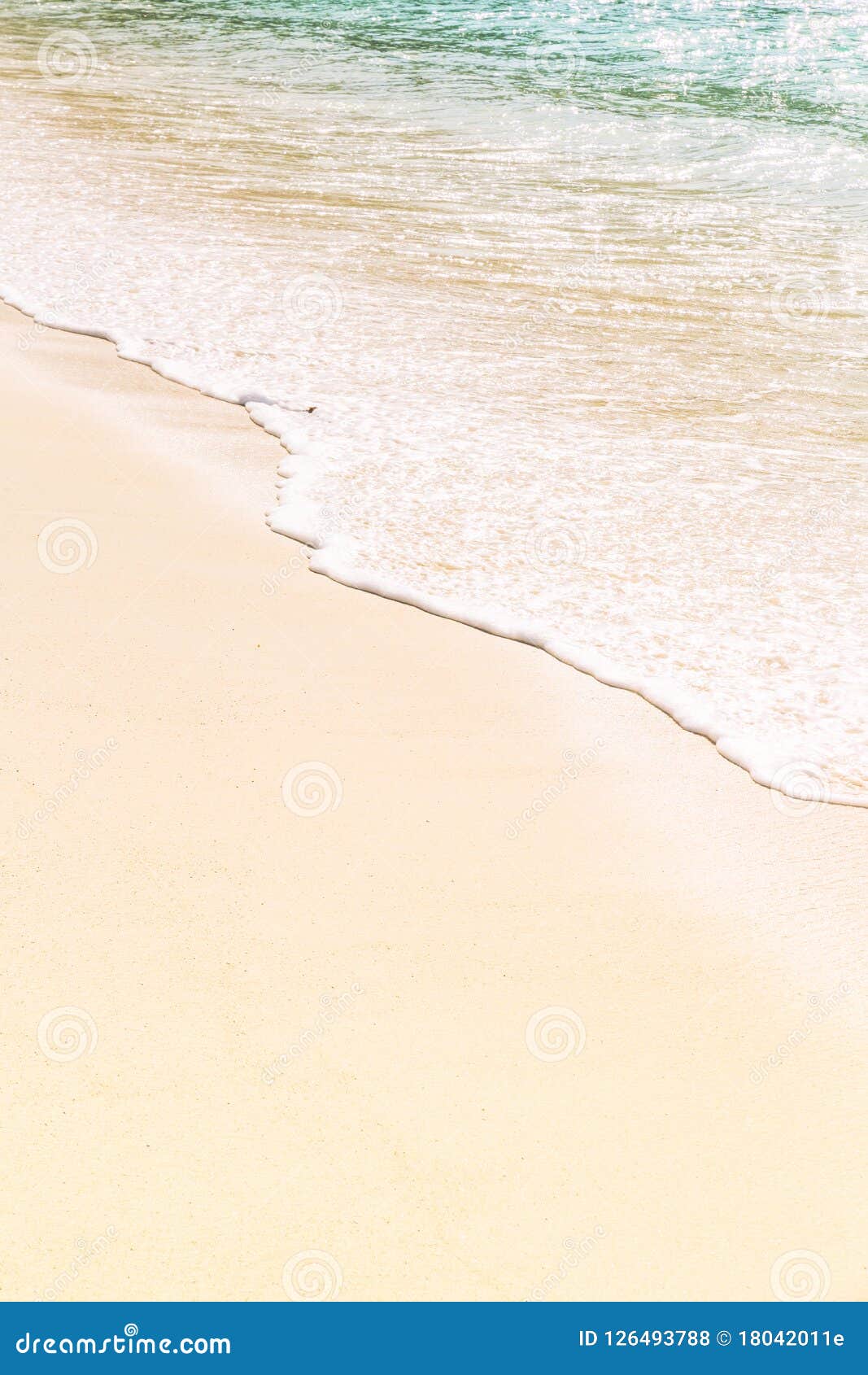 Background of Ocean Soft Wave on Sandy Beach, Vertical Composition ...