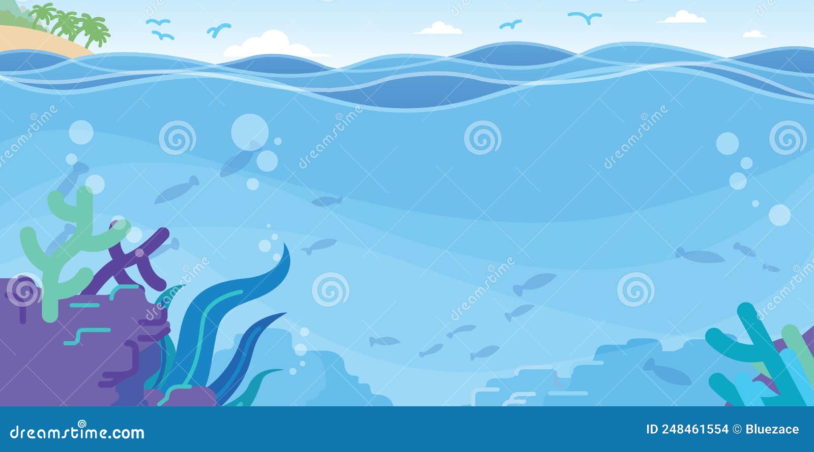 2d Cartoon Of A Seaside With Sand Coastline Stock Photo | CartoonDealer ...