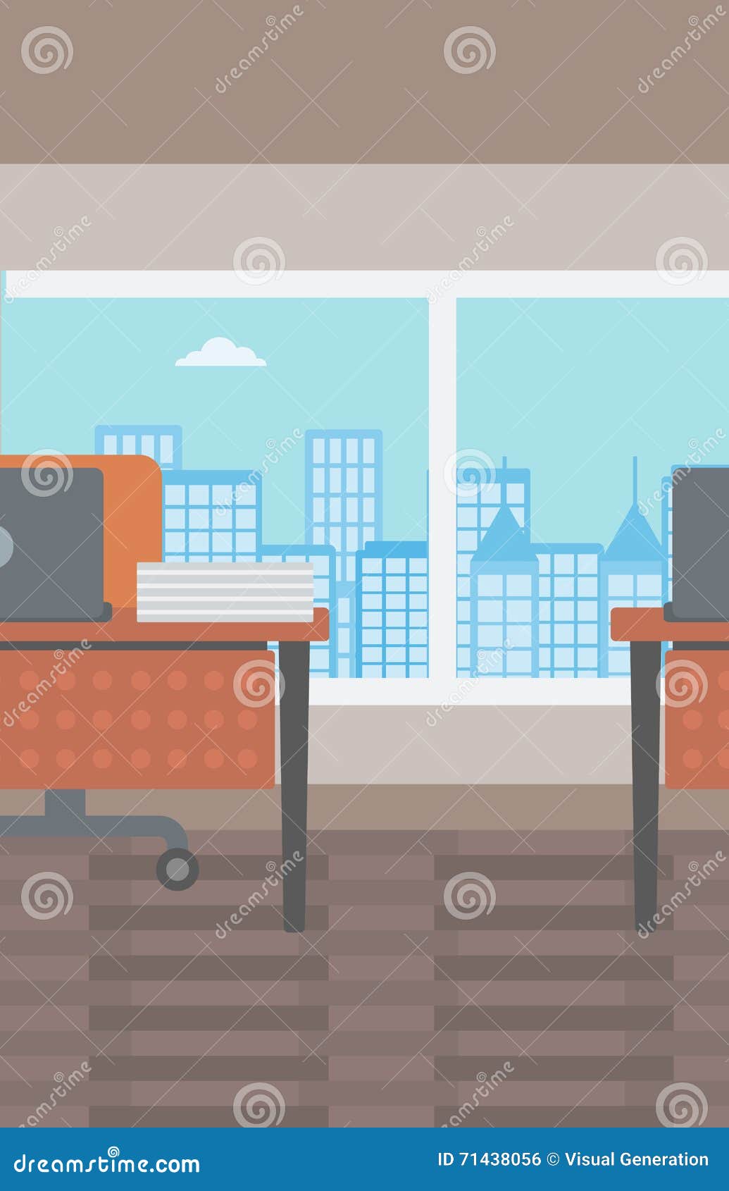 Background of Office with City View. Stock Vector - Illustration of ...