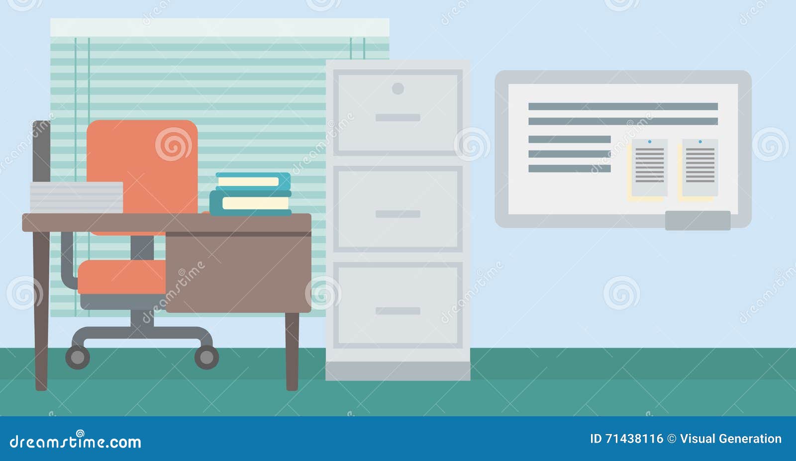 Background of Office Workplace. Stock Vector - Illustration of indoor ...