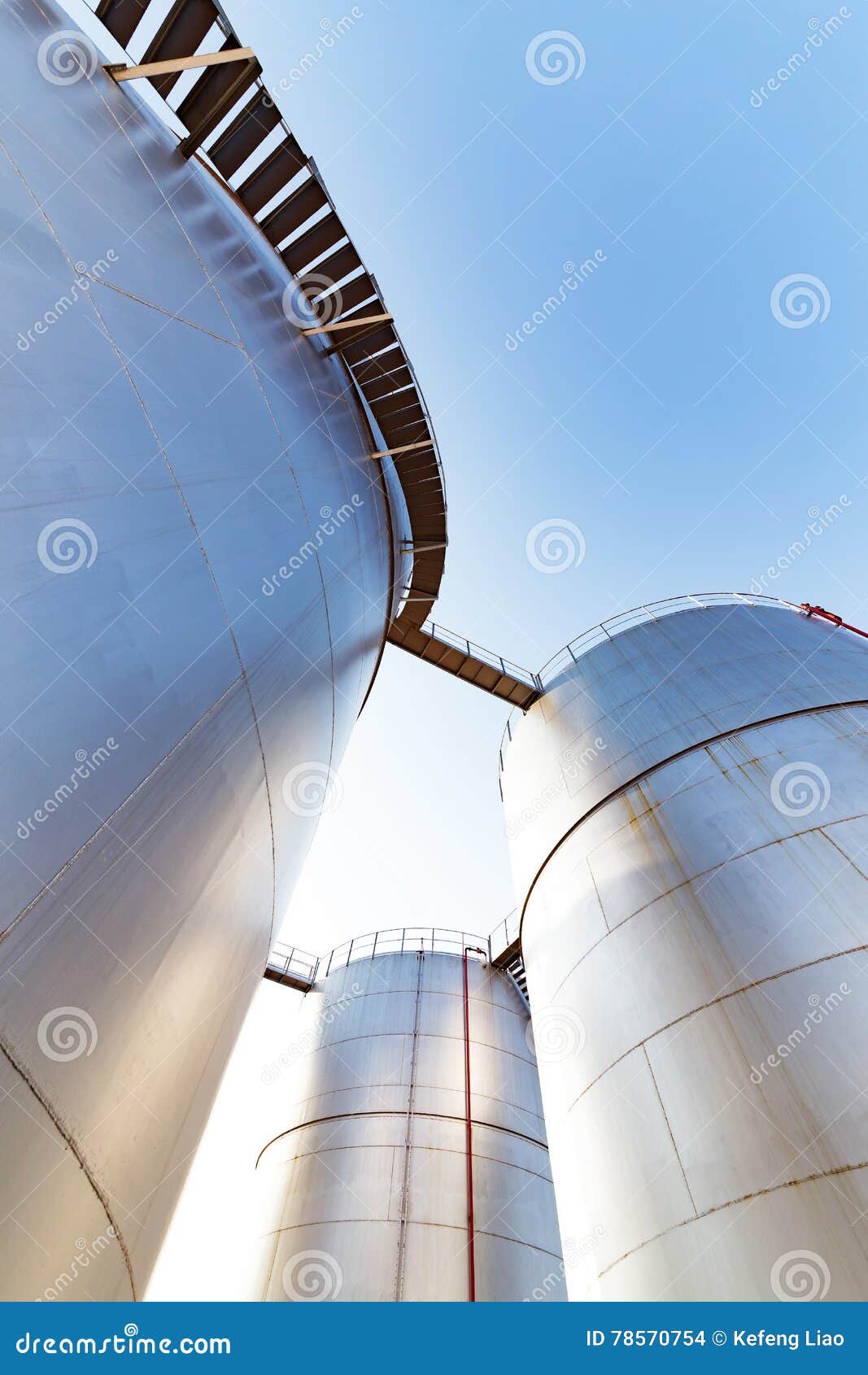 The Background of the Oil Tank in the Blue Sky Stock Photo - Image of ...
