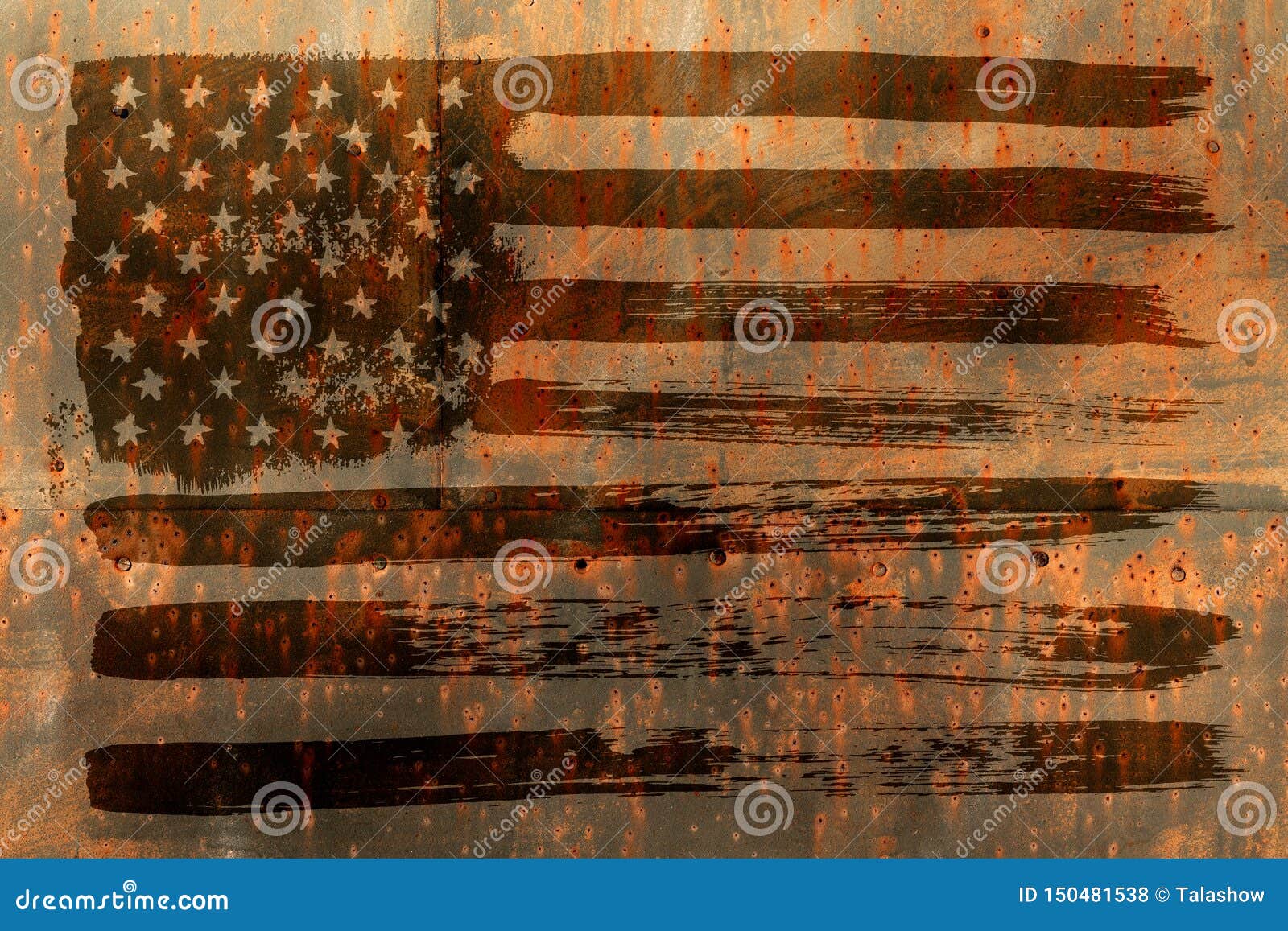 Background of the Old American Flag in Grunge Style Stock Photo - Image ...