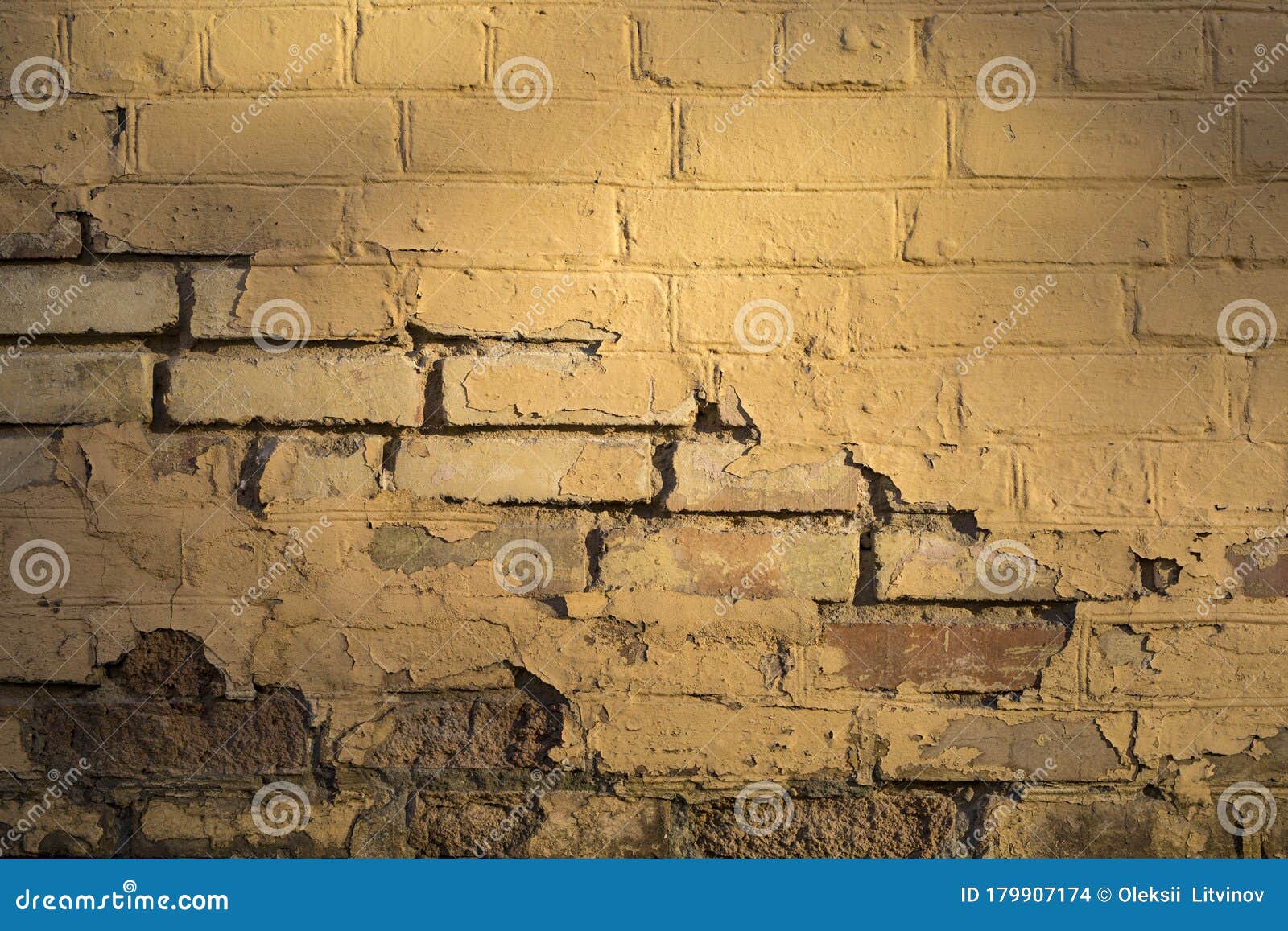Background of Old Brick Wall with Falling Off Brown Paint. Old Vintage ...