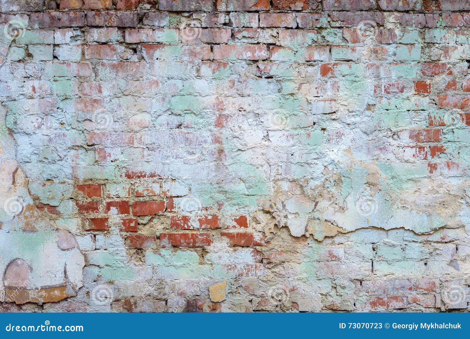 Background Old Brick Wall with Remnants of Plaster Stock Image - Image ...