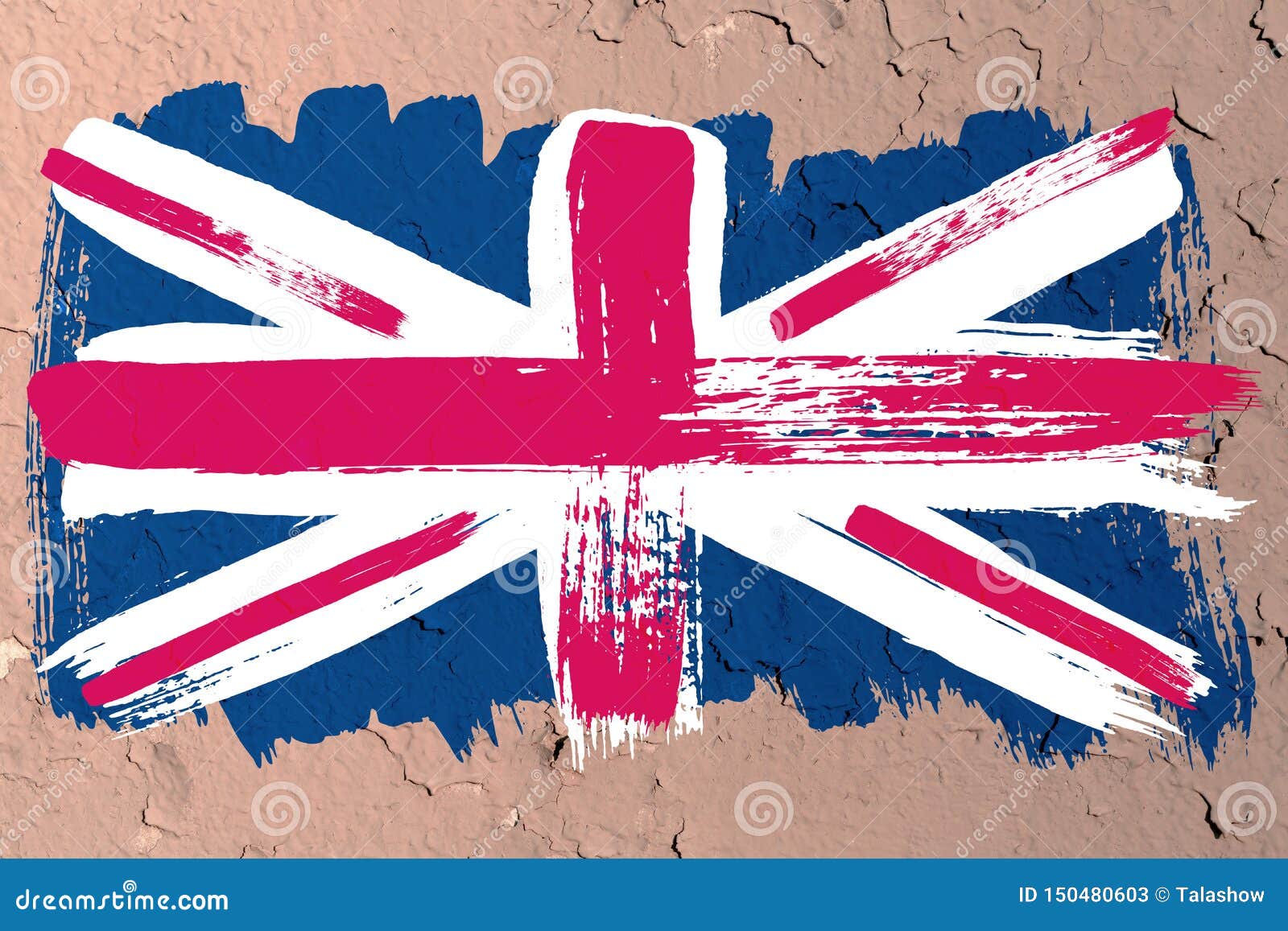 Background from Old British Flag in Grunge Style Stock Image - Image of ...