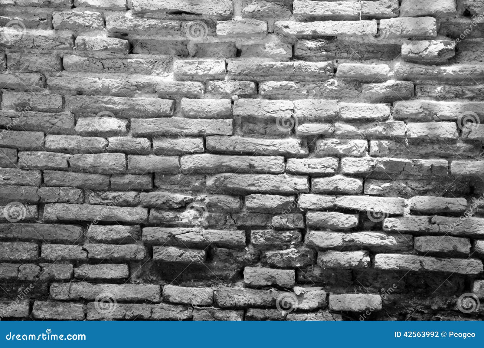 Background of Old Broken Brick Wall Texture Stock Photo - Image of ...