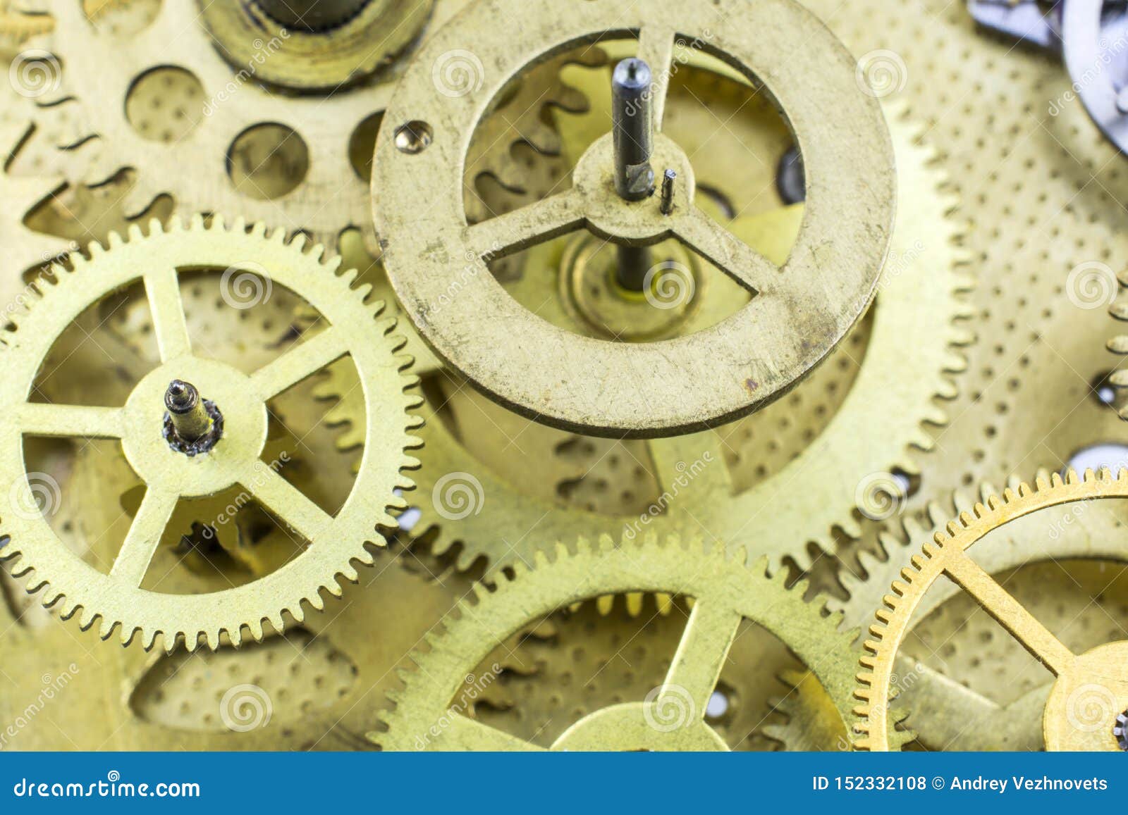 Background from Old Bronze the Cog-wheels of Clock Stock Photo - Image ...