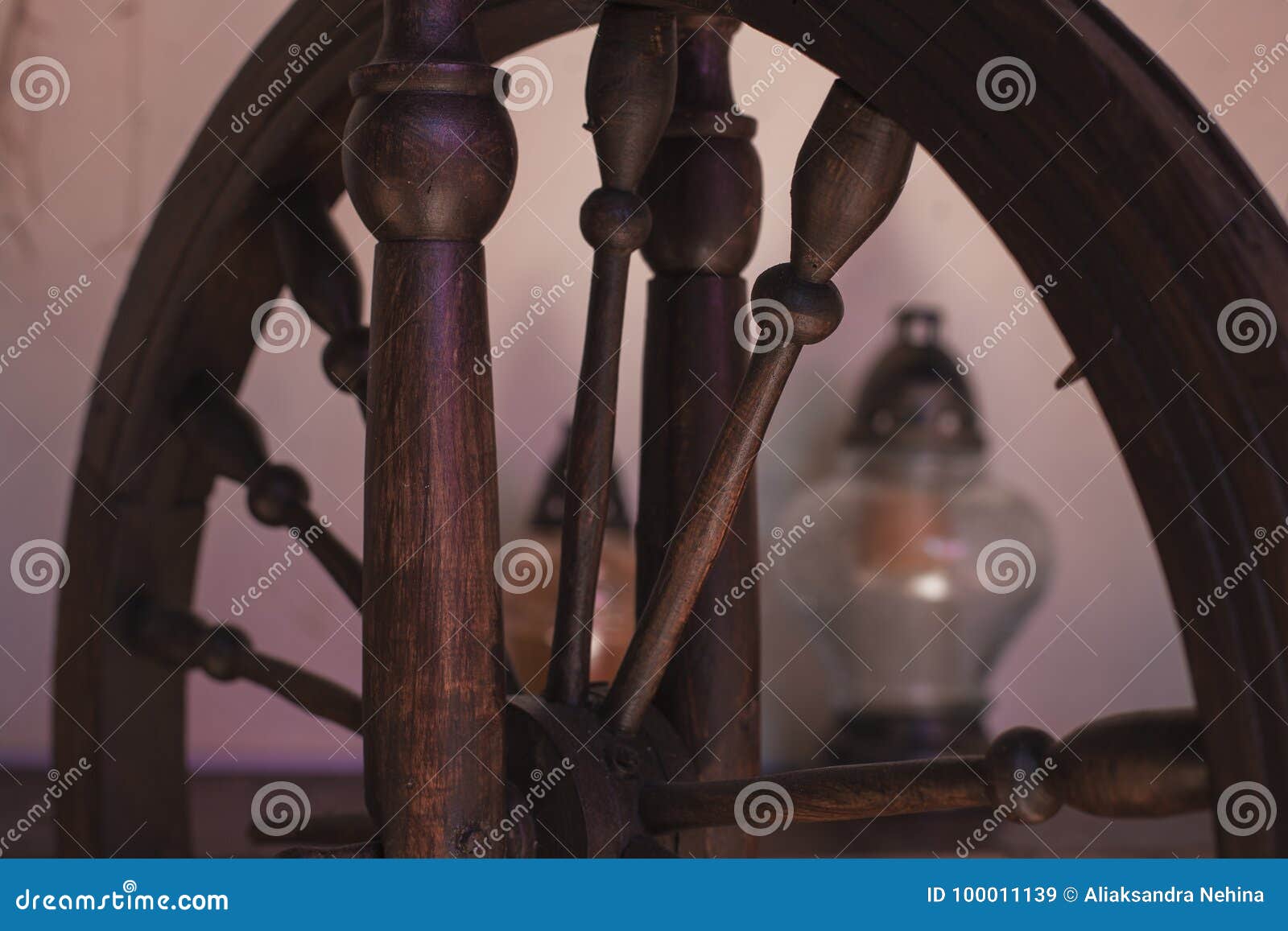 Background with Old Brown Spinning Wheel Stock Image - Image of ...