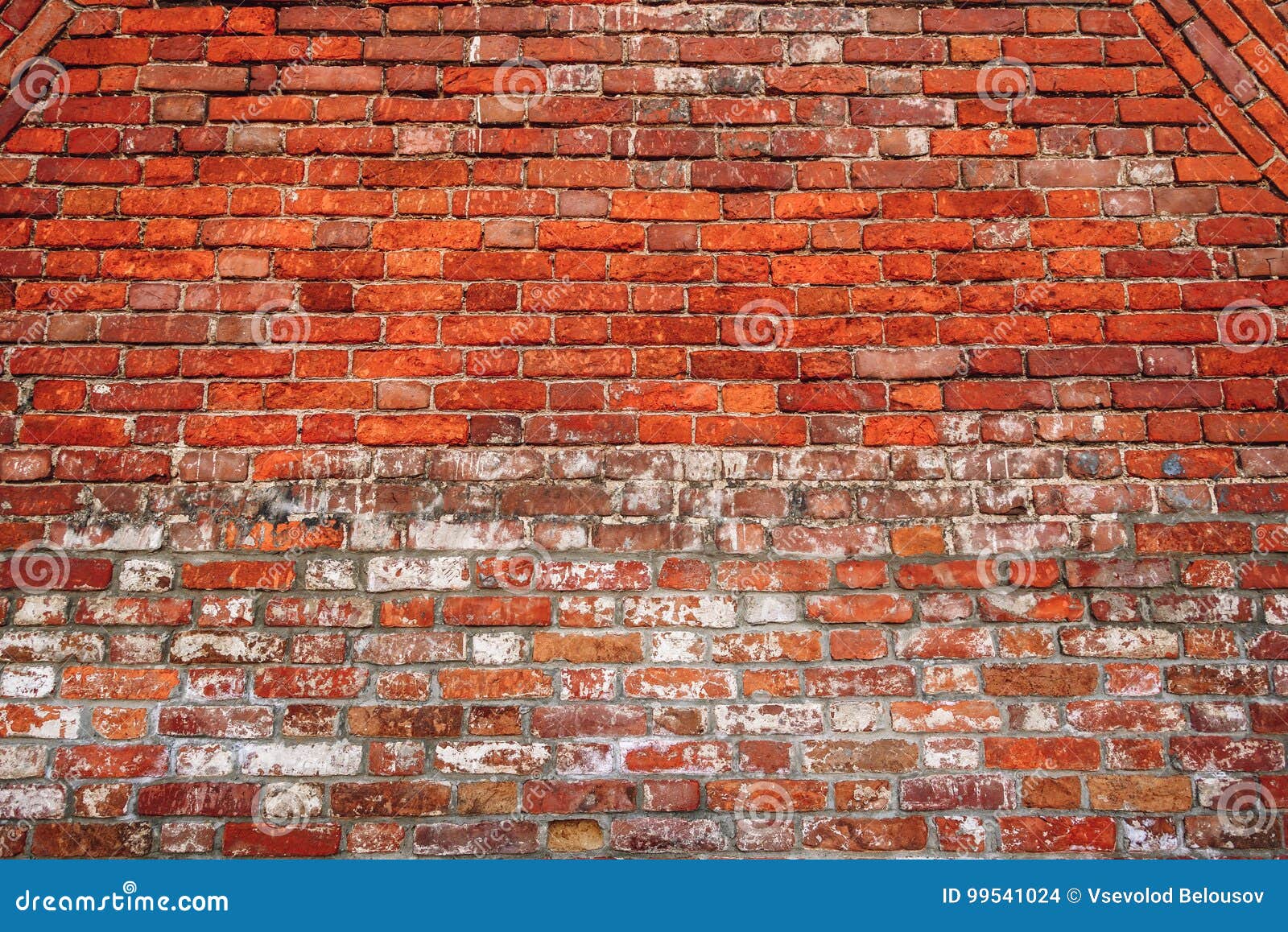 Chipped Brick Wall. stock photo. Image of brickwall, concrete - 99541024