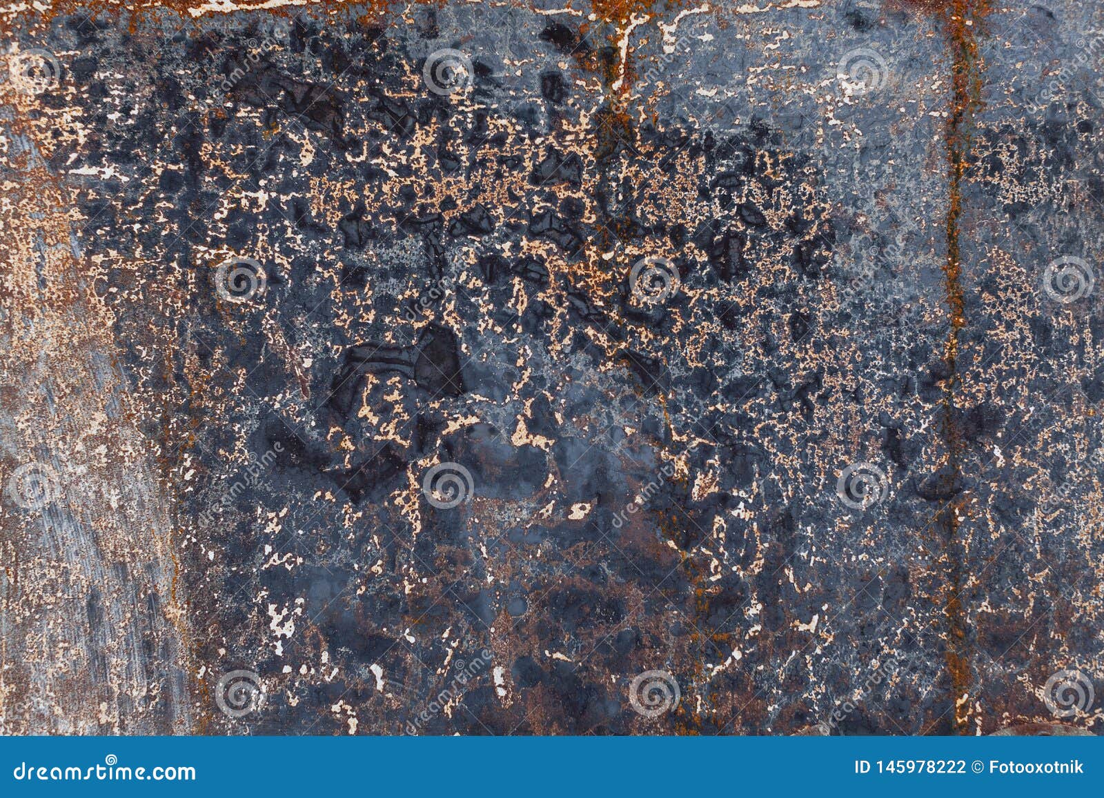 Background from an Old Cracked Iron Leaf with the Ragged Painted ...