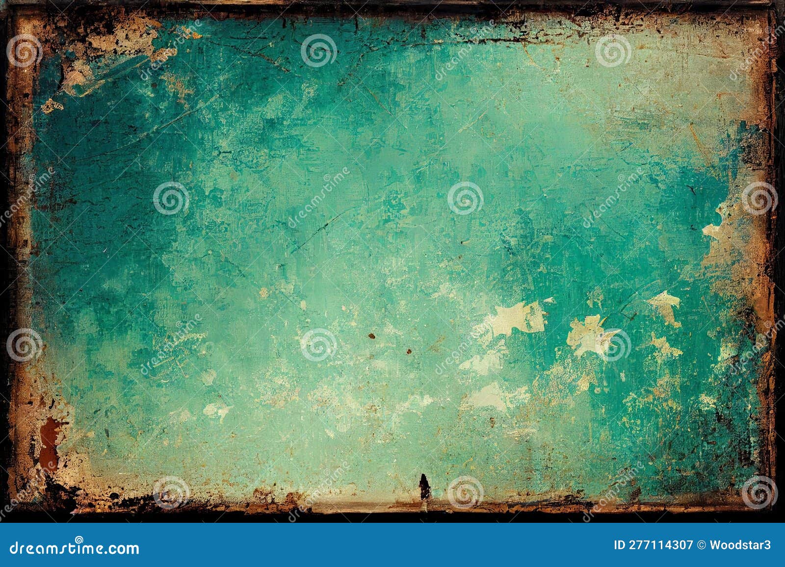 Background with Old Distressed Rusted Turquoise Metal Panel. Vintage ...