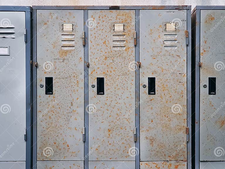Background of Old Grungy Rusty Lockers Stock Image - Image of scratch ...