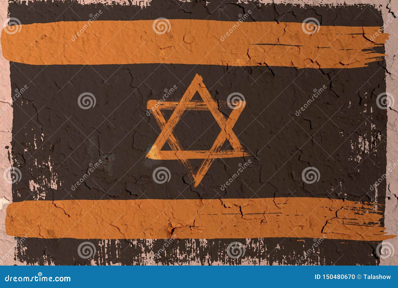 Israeli Flag Western Western` Wailing` Wall Of Ancient Temple Jerusalem ...