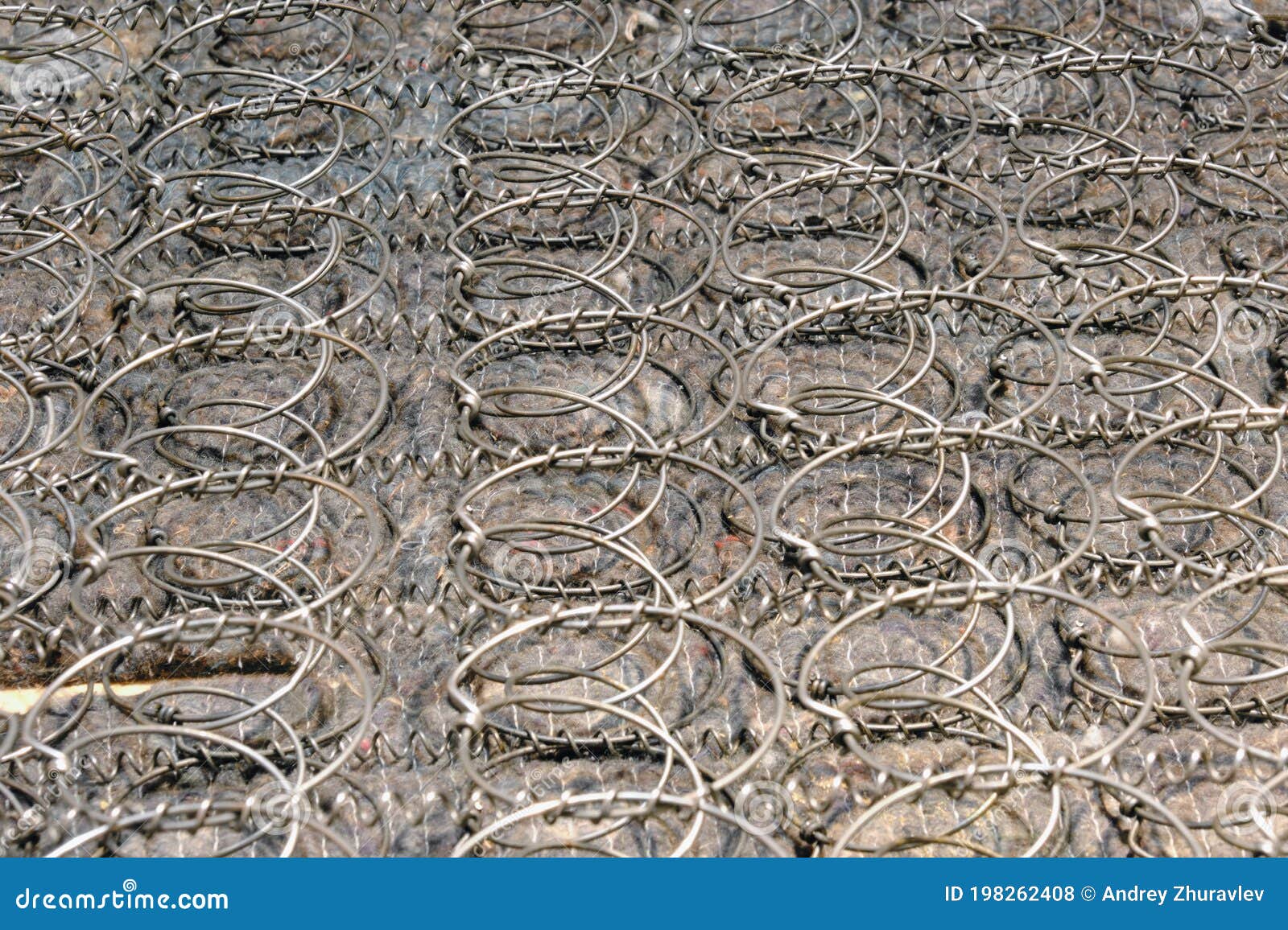 Background of Old Mattress Springs, Grey Bed Texture Close-up Stock ...
