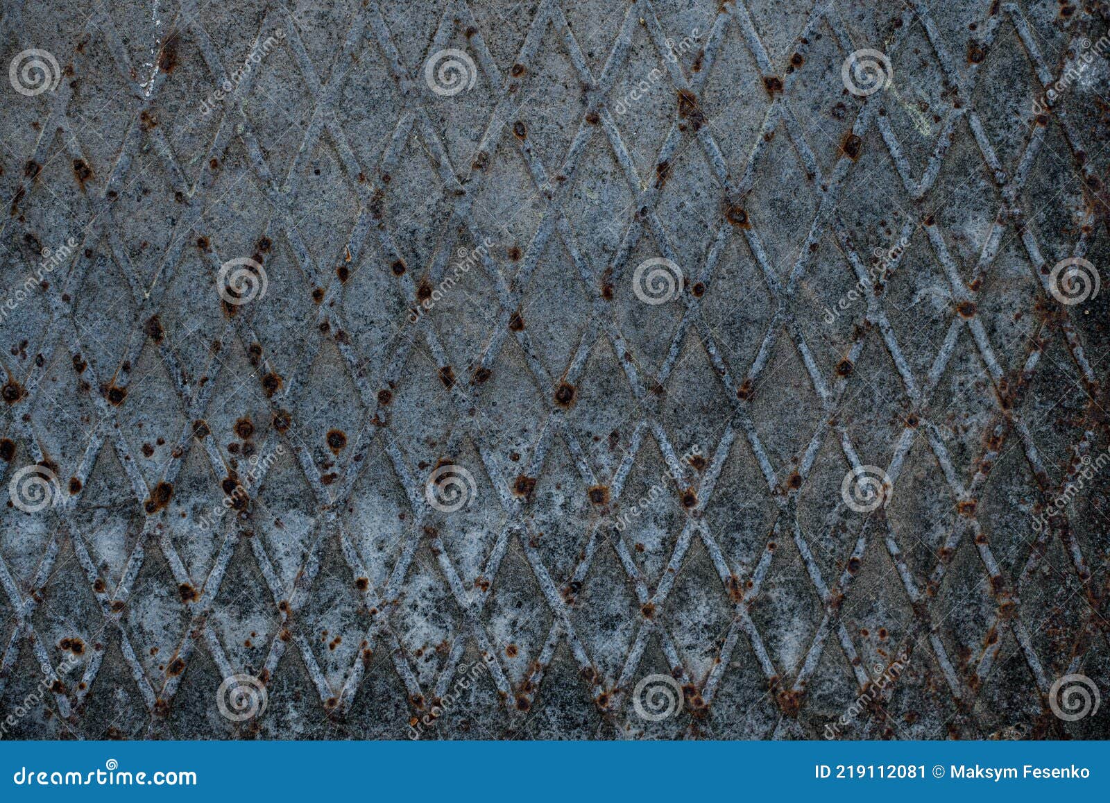 Background of Old Metal Plate with Diamond Pattern and Red Spots of ...